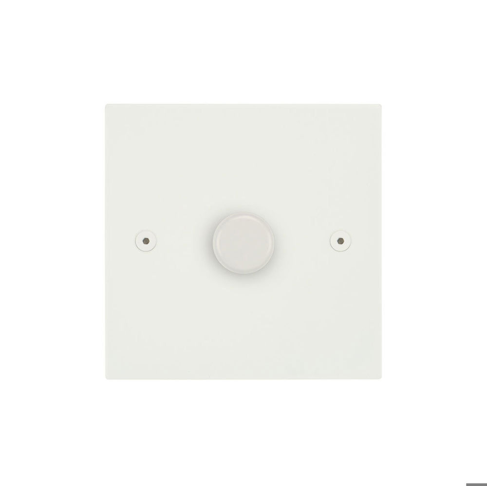 Horizon Square Dimmer Switch 1 gang 400W Primed White | Mr Resistor ...