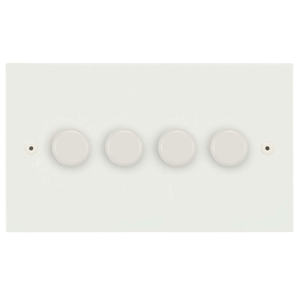 Horizon Square Dimmer Switch LED Trailing Edge 120W 4 gang 2 way Matt ...