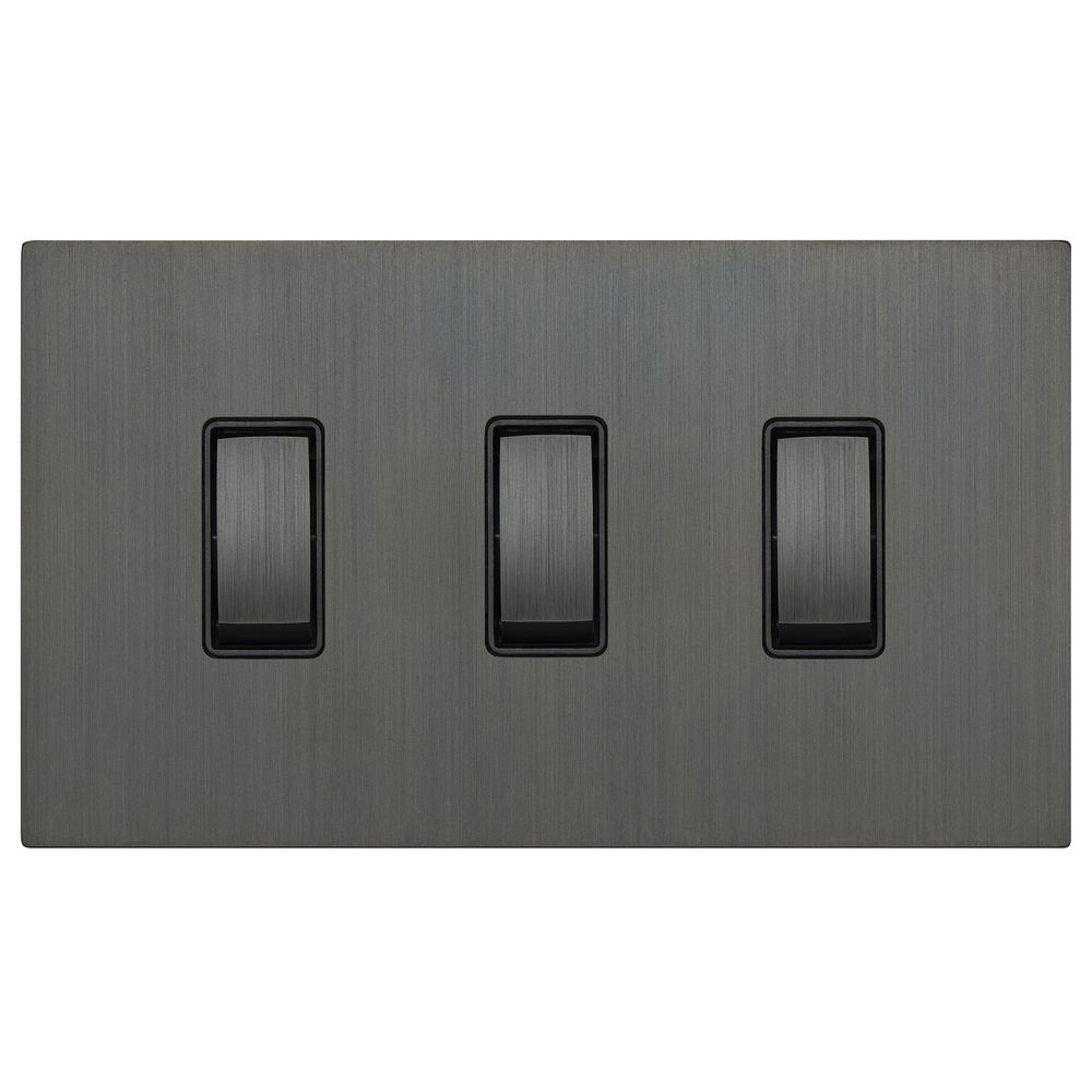 Renaissance Rocker Switch 3 Gang 2 Way Umber Bronze | Mr Resistor Lighting