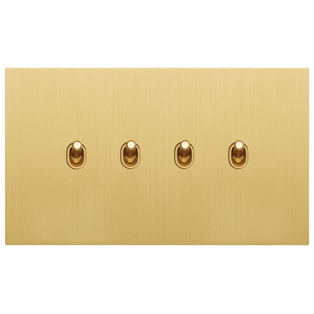 Renaissance Contemporary Toggle Switch 4 Gang 2 Way Ochre Brass | Mr ...