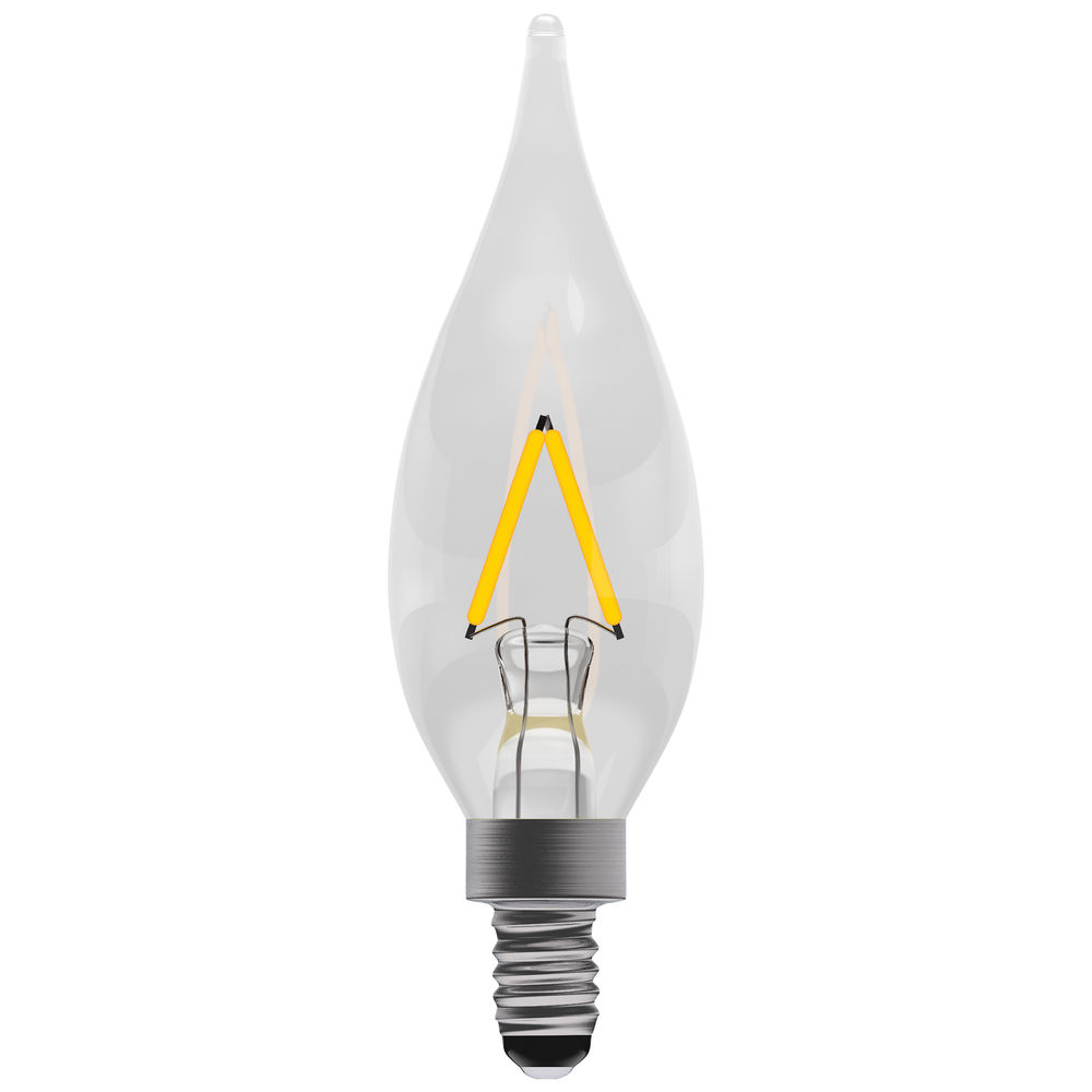 LED Clear Filament Candle Light Bulb Bend Tip 83mm 100lm Switching MES ...