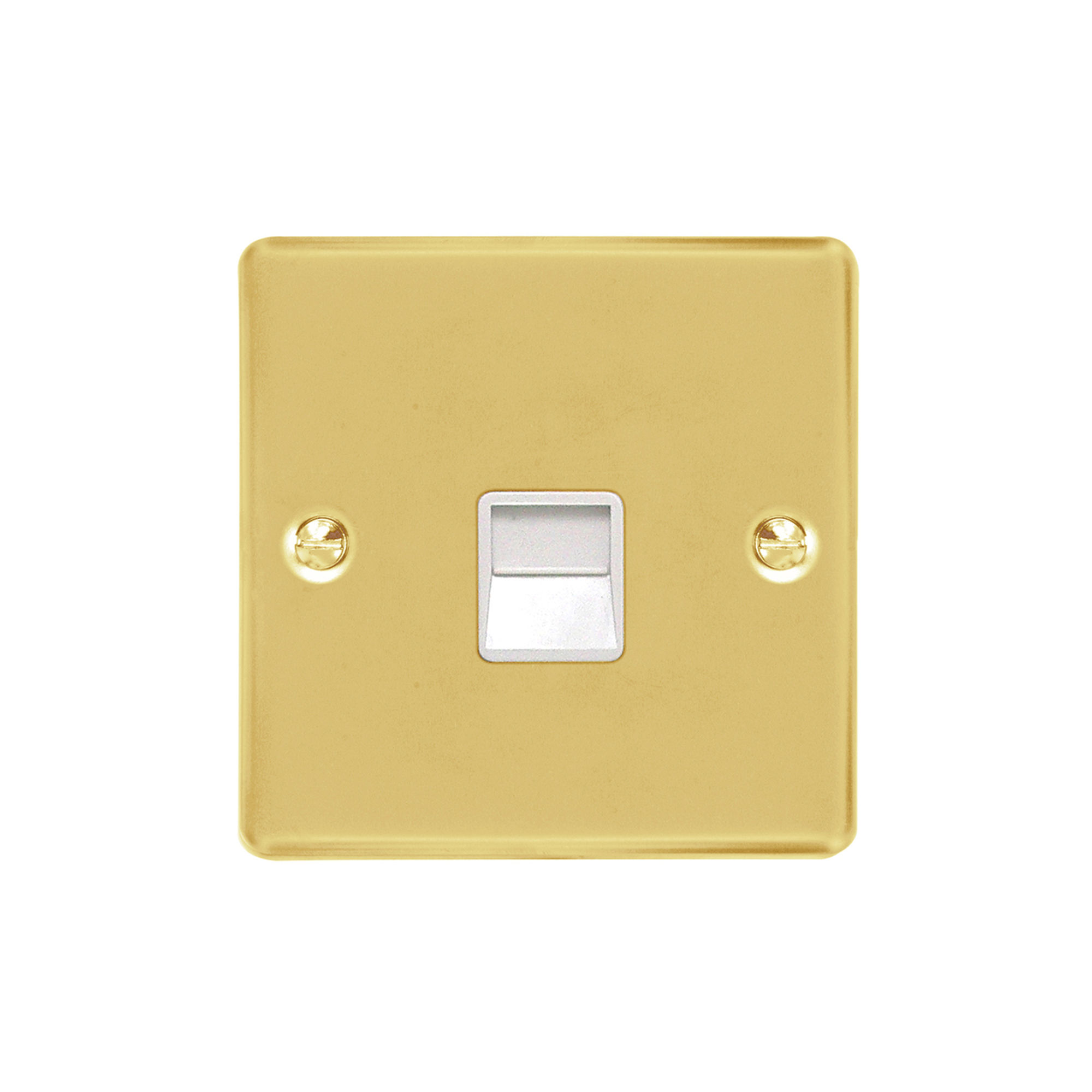 Communications Socket 1 gang telephone jackline master Polished Brass ...
