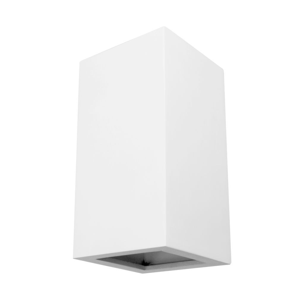 Rectangular Plaster Up and Down Emergency Wall Light GU10 240V 2 x 35W White | Mr Resistor Lighting