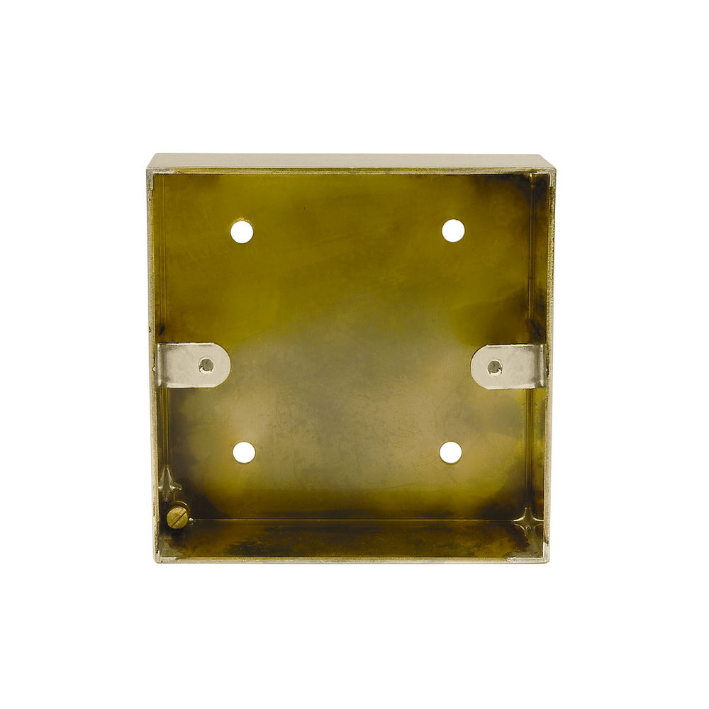 Horizon Square Pattress Box 1 Gang Satin Brass | Mr Resistor Lighting