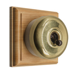 Round Dome Dolly Switch 1 Gang 2 Way Brass with Pine Base | Mr Resistor ...