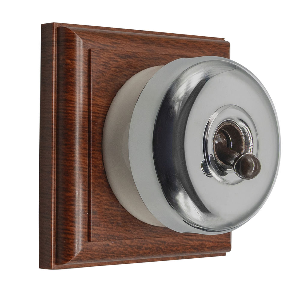 Classic Period Round Dome Dolly Switch 1 Gang 2 Way Chrome with ...