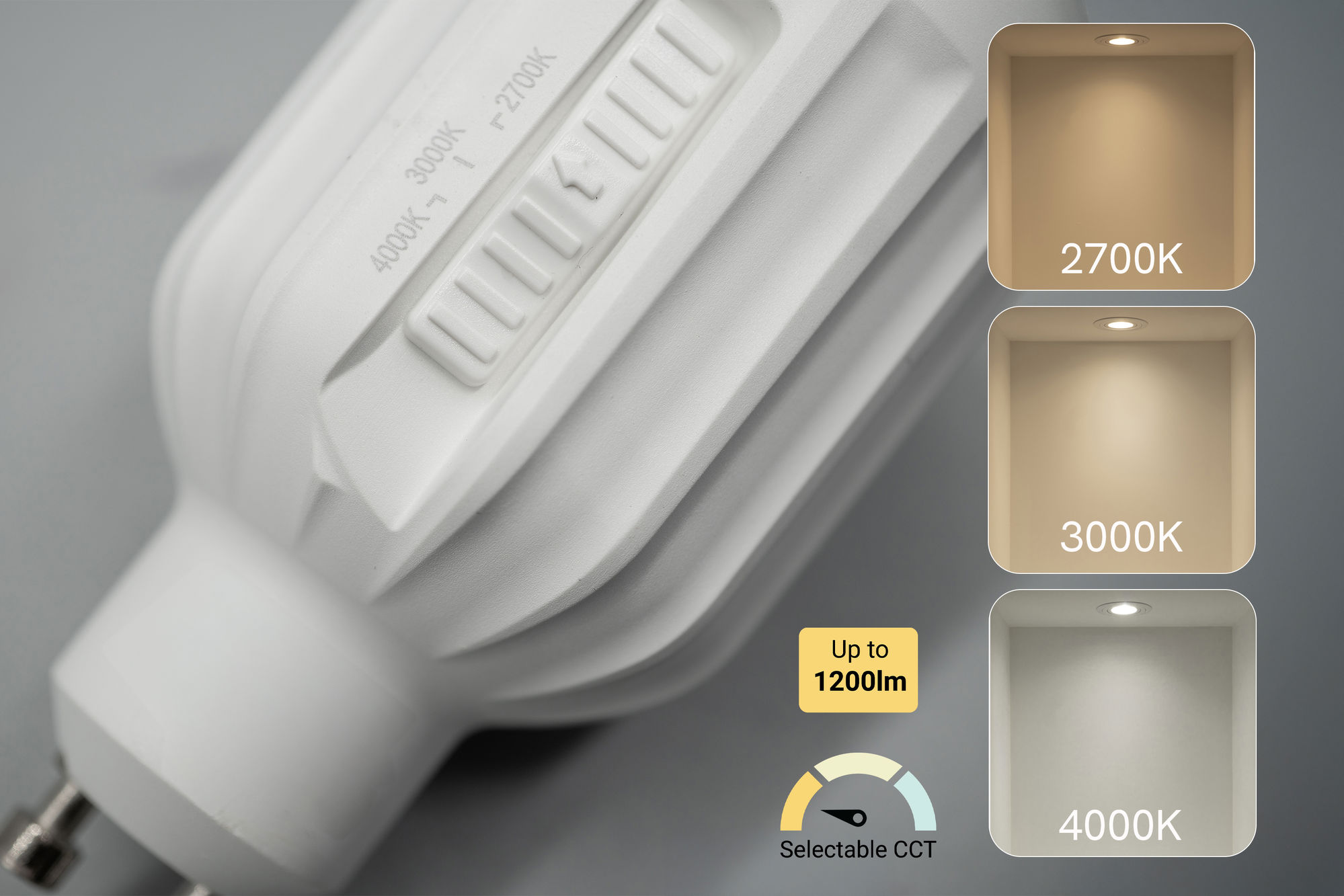 Super Focus LED GU10 10W 1200lm CRI92 Dimmable Lamp 38° CCT Selectable ...