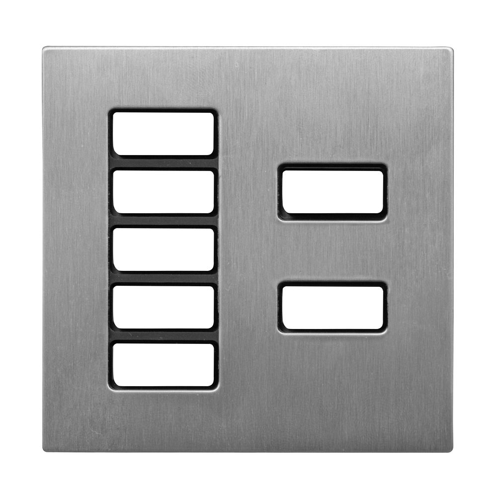 Geneva Switch Plate Brushed Stainless and Anthracite Insert 7 Channel ...