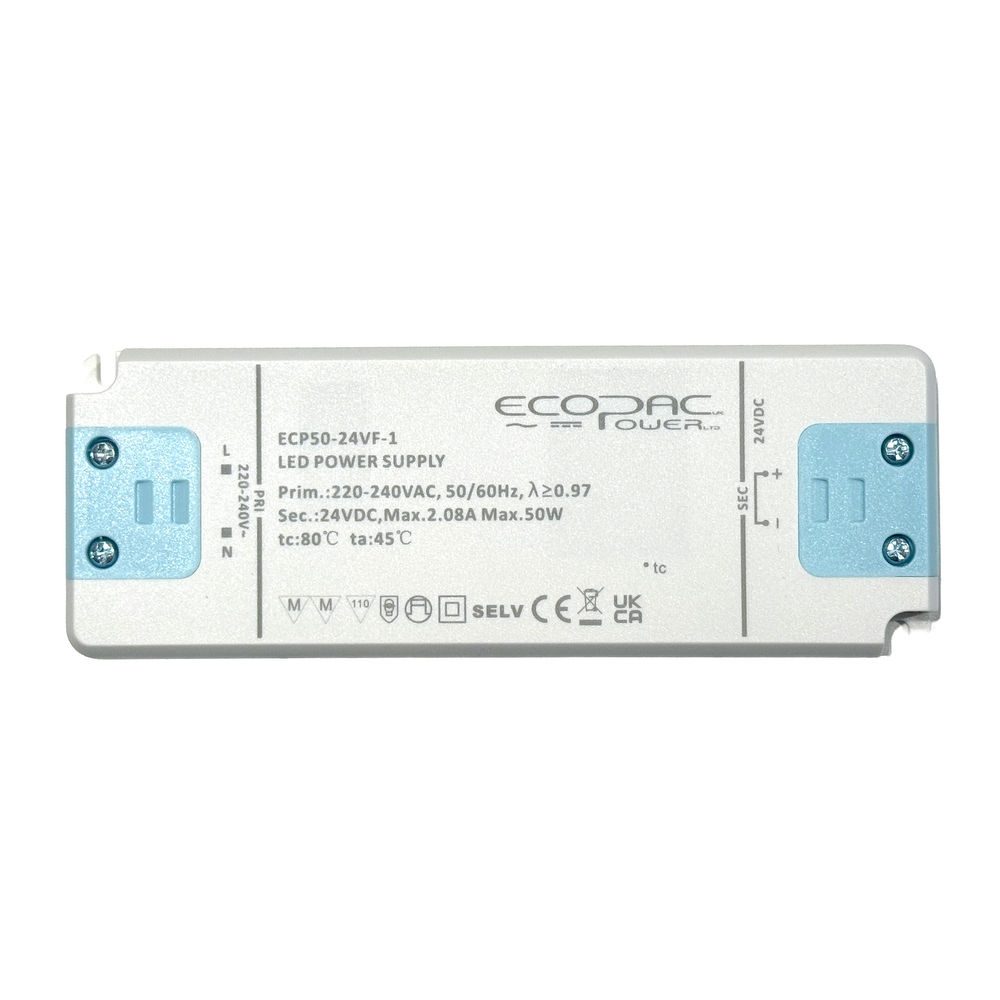 ECP50-VF-1 Series Ecopac Low Profile LED Driver 50W 50W 24V | Mr Resistor Lighting