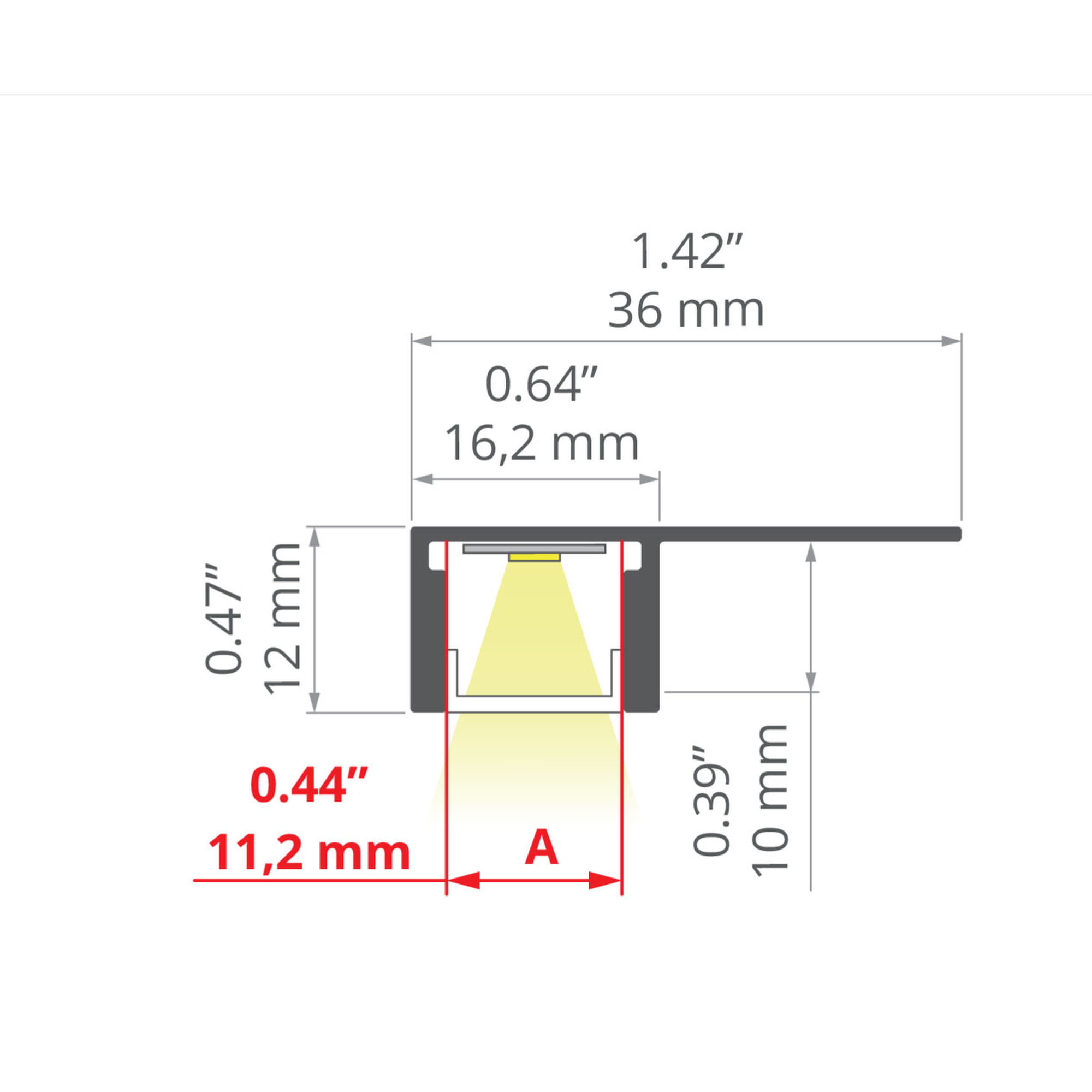 PDS-T-BOK LED Tape Extrusion Profile Aluminium Anodised 1000mm | Mr ...