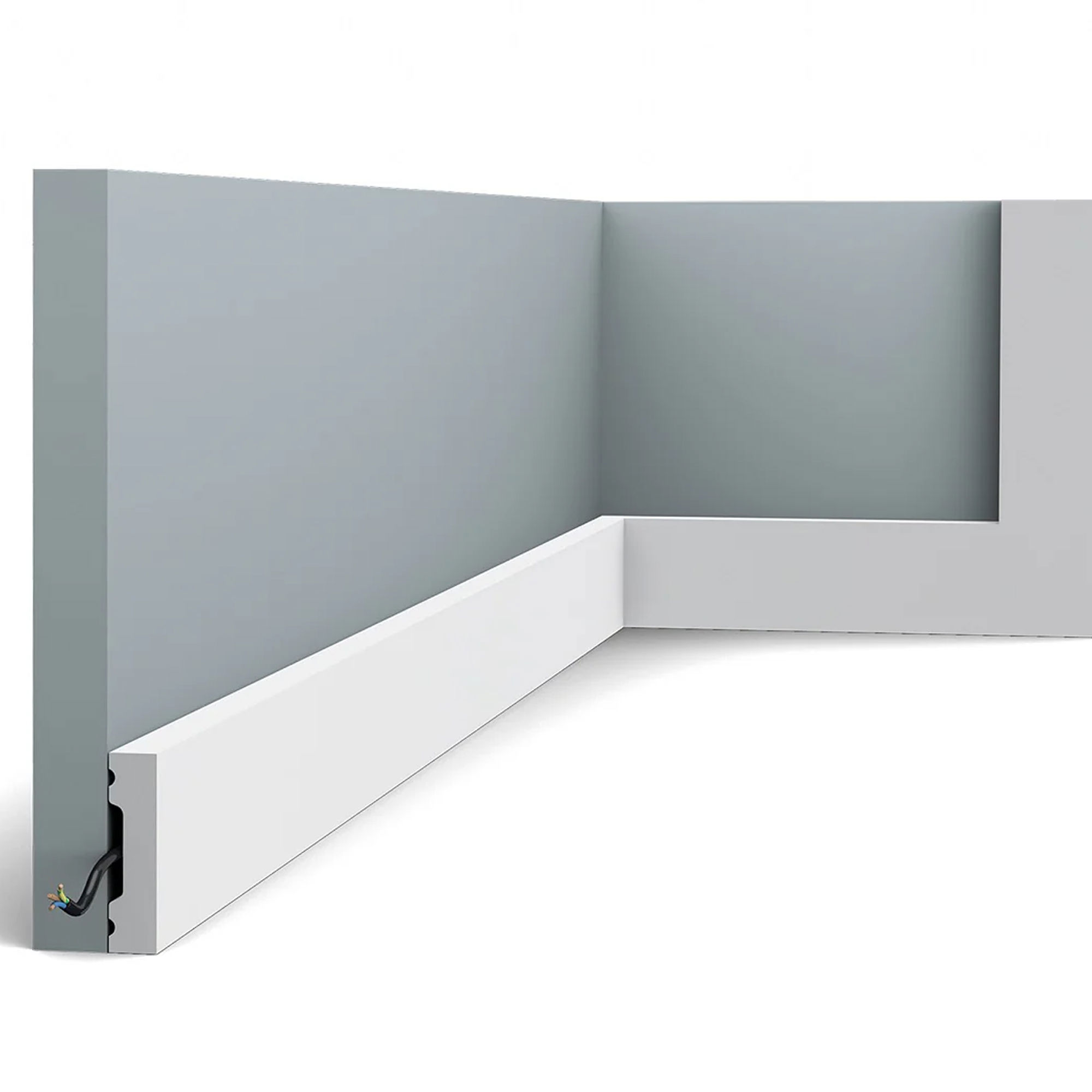 Skirting Board LED Tape Extrusion Profile Plastic 2000mm | Mr Resistor ...