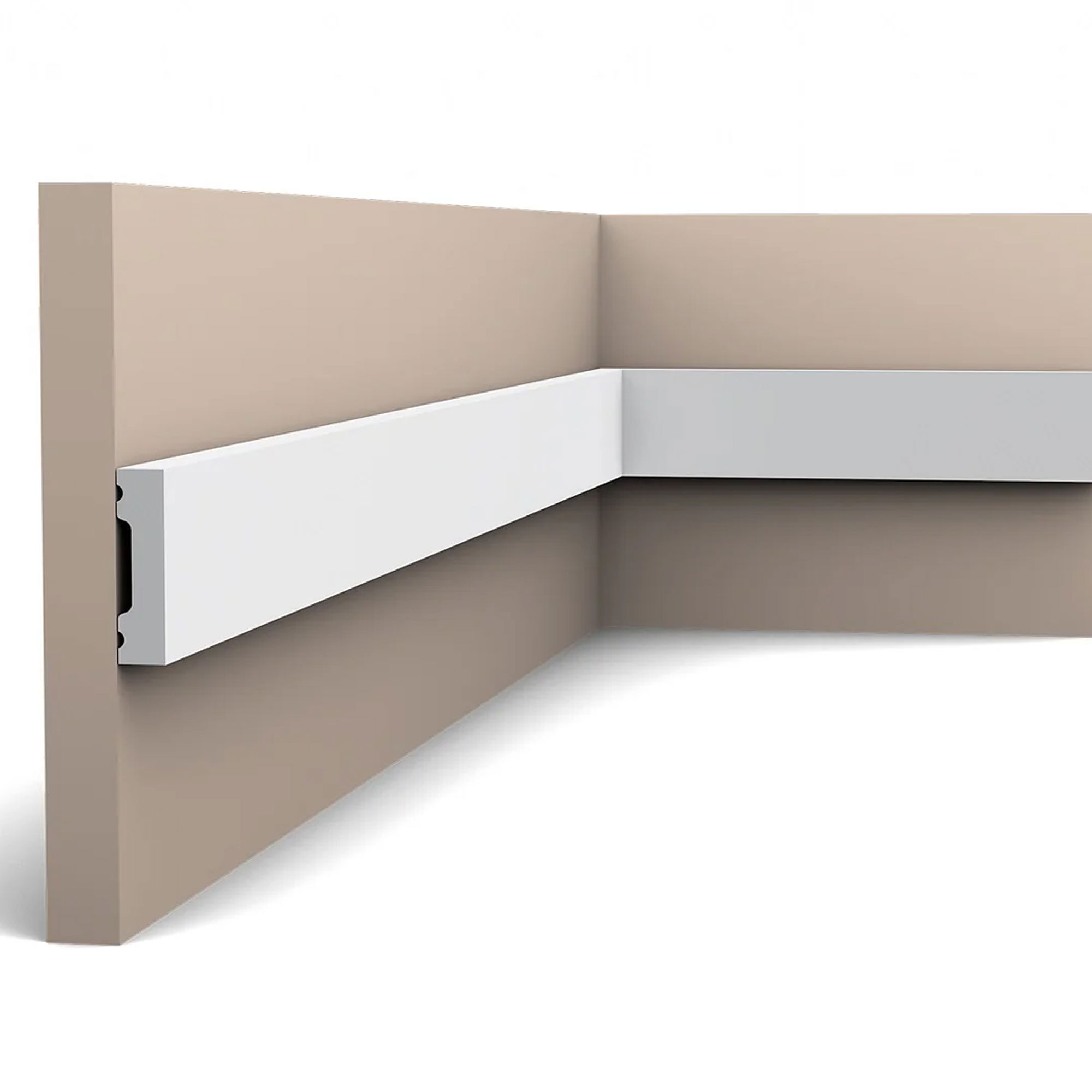 Skirting Board LED Tape Extrusion Profile Plastic 2000mm | Mr Resistor ...