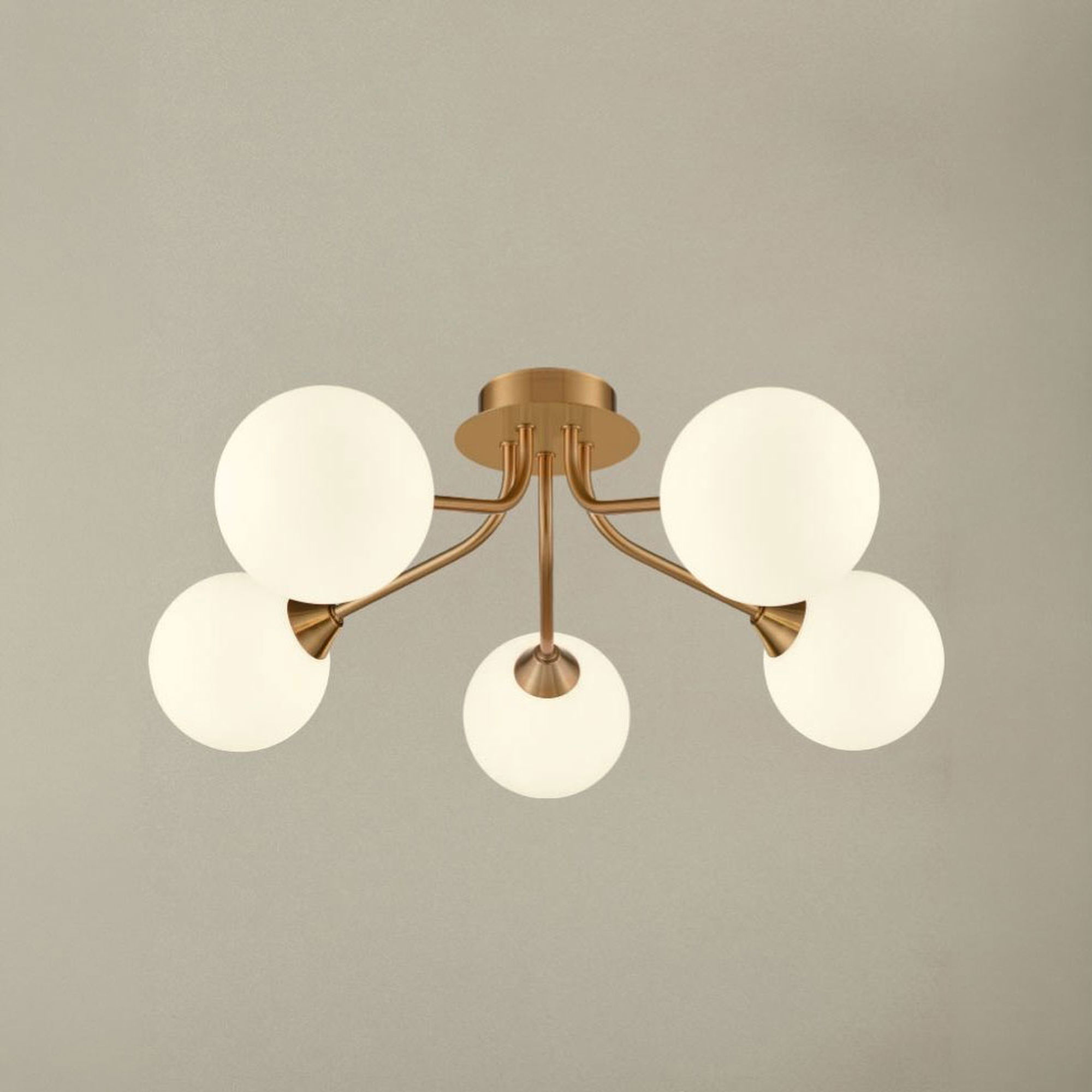 Cosmic 5 Ceiling Light FL2470-5-378 Antique Gold Opal Glass 25W | Mr ...
