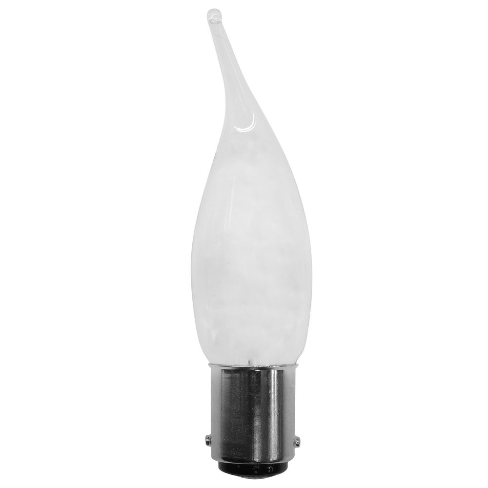 Bent-tip small glass candle Frosted 25W / B15 (SBC) | Mr Resistor Lighting