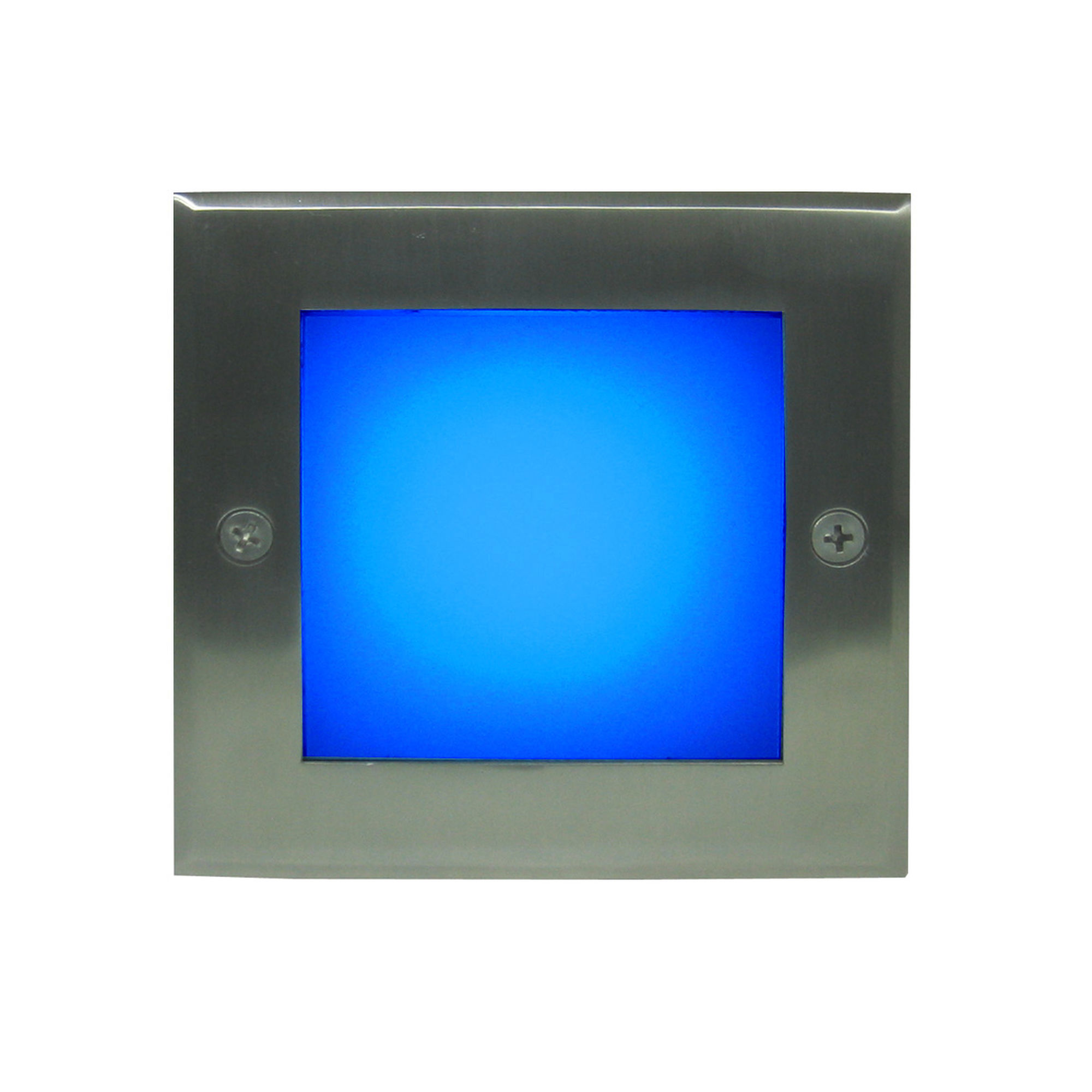 Square LED Uplighter 24V Polished Stainless Steel Blue | Mr Resistor ...