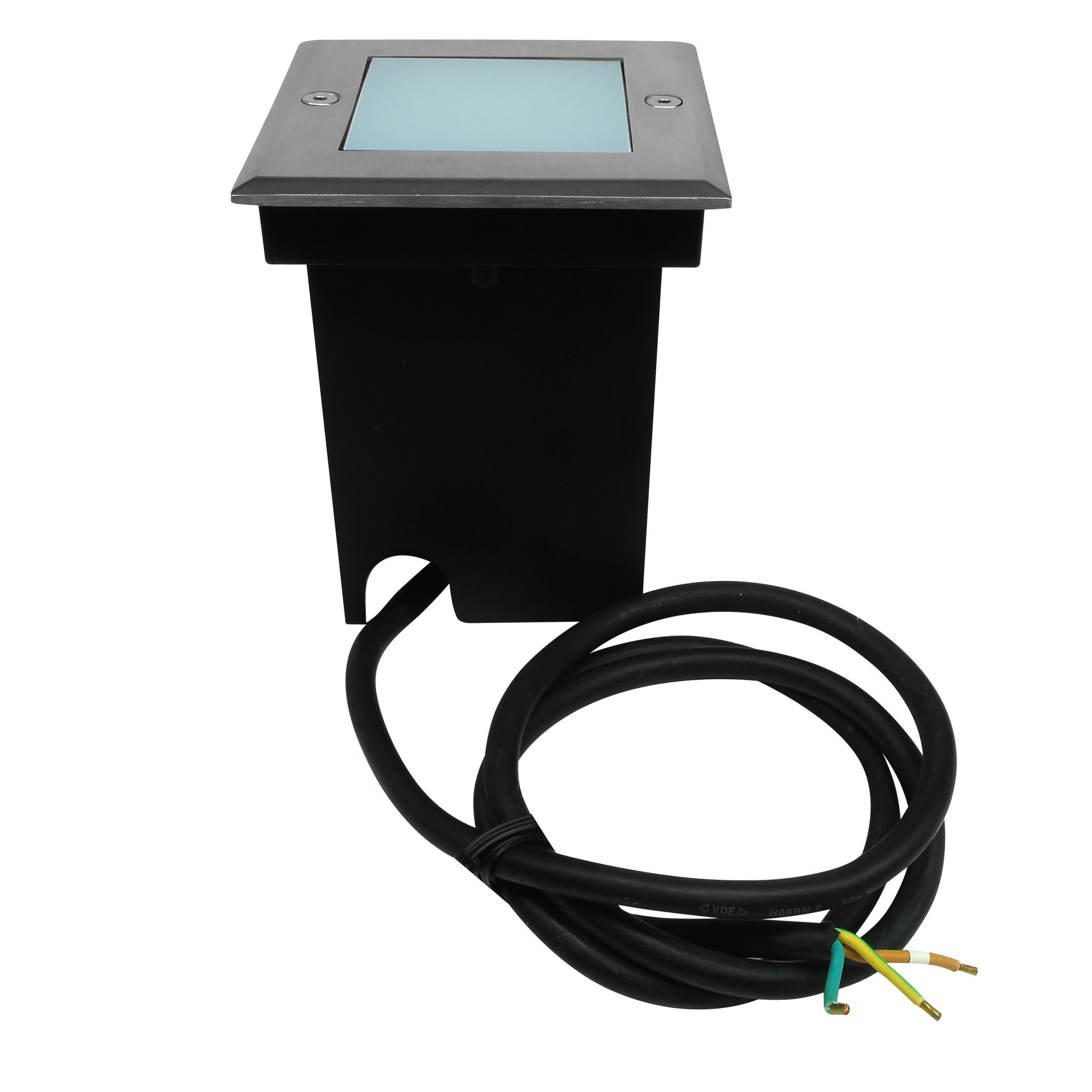 Square LED Uplighter 24V Polished Stainless Steel Blue | Mr Resistor ...