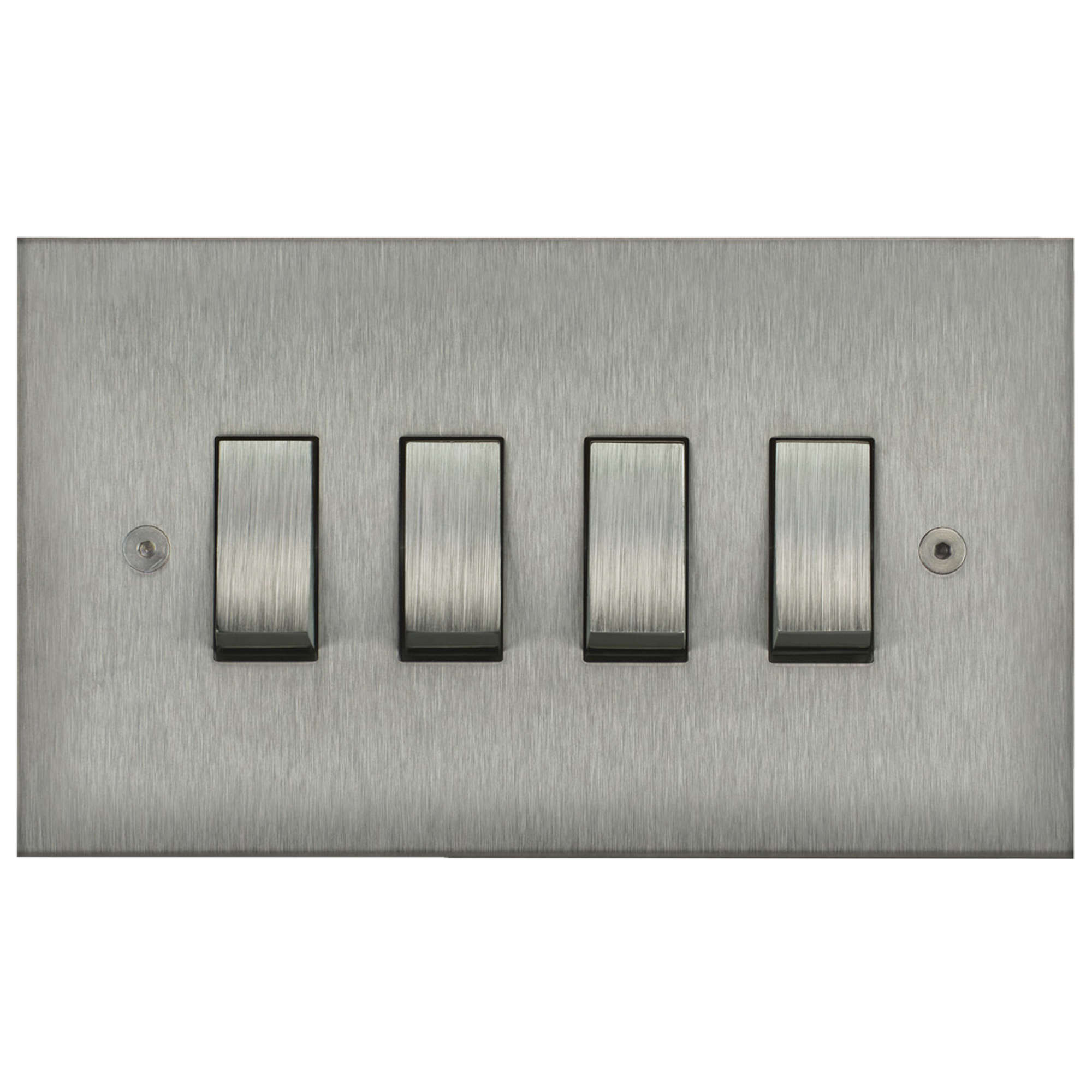 Horizon Square Rocker Switch 4 gang 20 amp 2 way Satin Stainless Steel ...