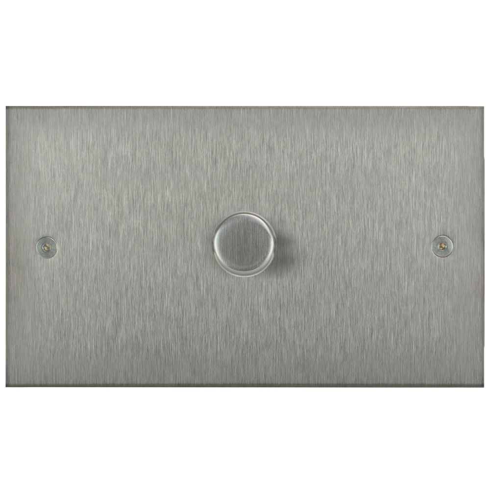 Horizon Square Dimmer Switch 1 gang 1000 watt 2 way double plate Satin ...