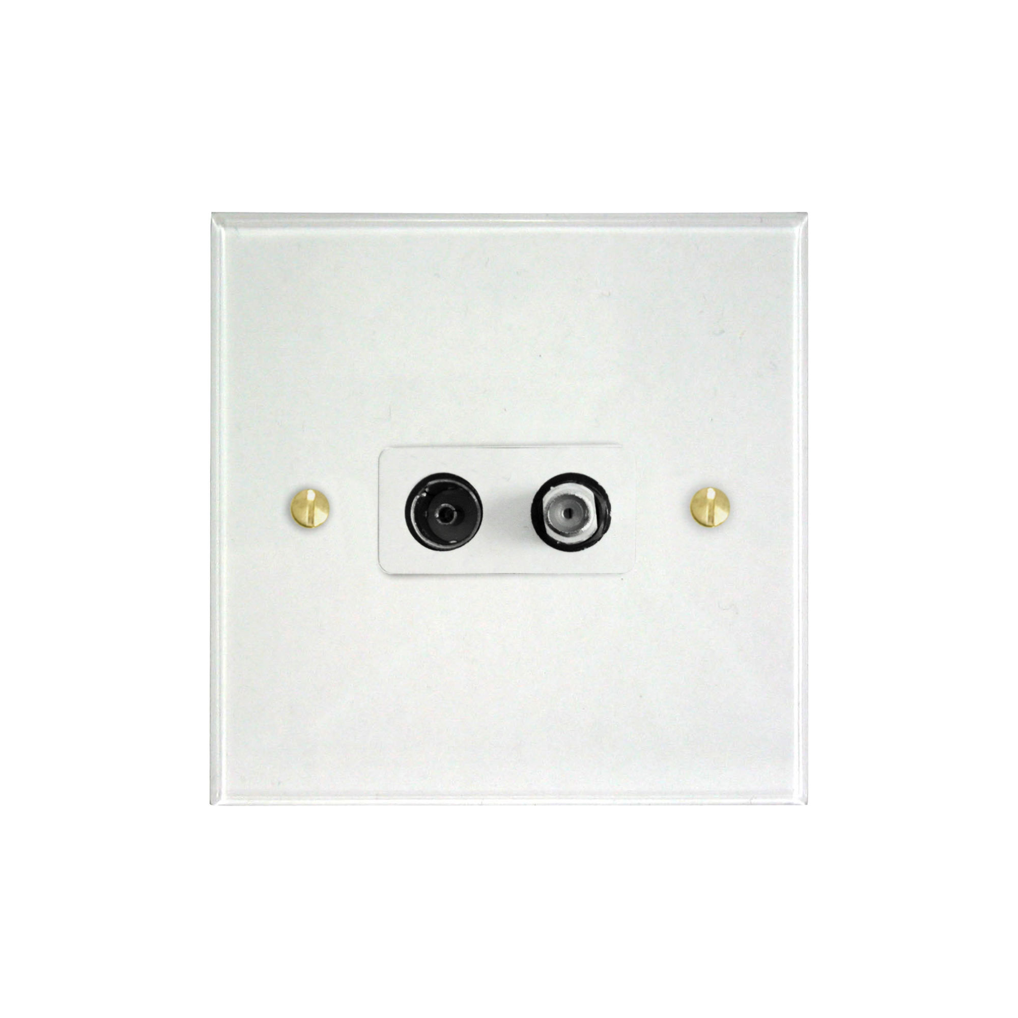 Prism TV Socket 1 gang television and satellite socket Clear Perspex | Mr Resistor Lighting