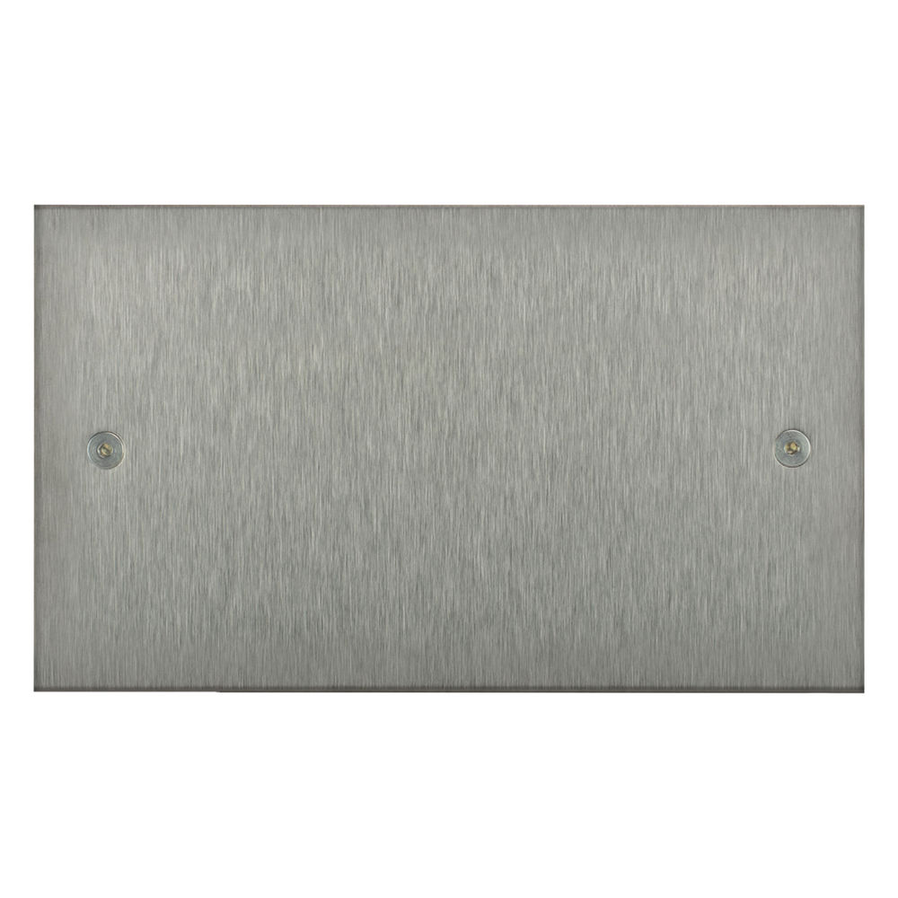 Horizon Square Blank Plate Double Plate Satin Stainless Steel | Mr ...