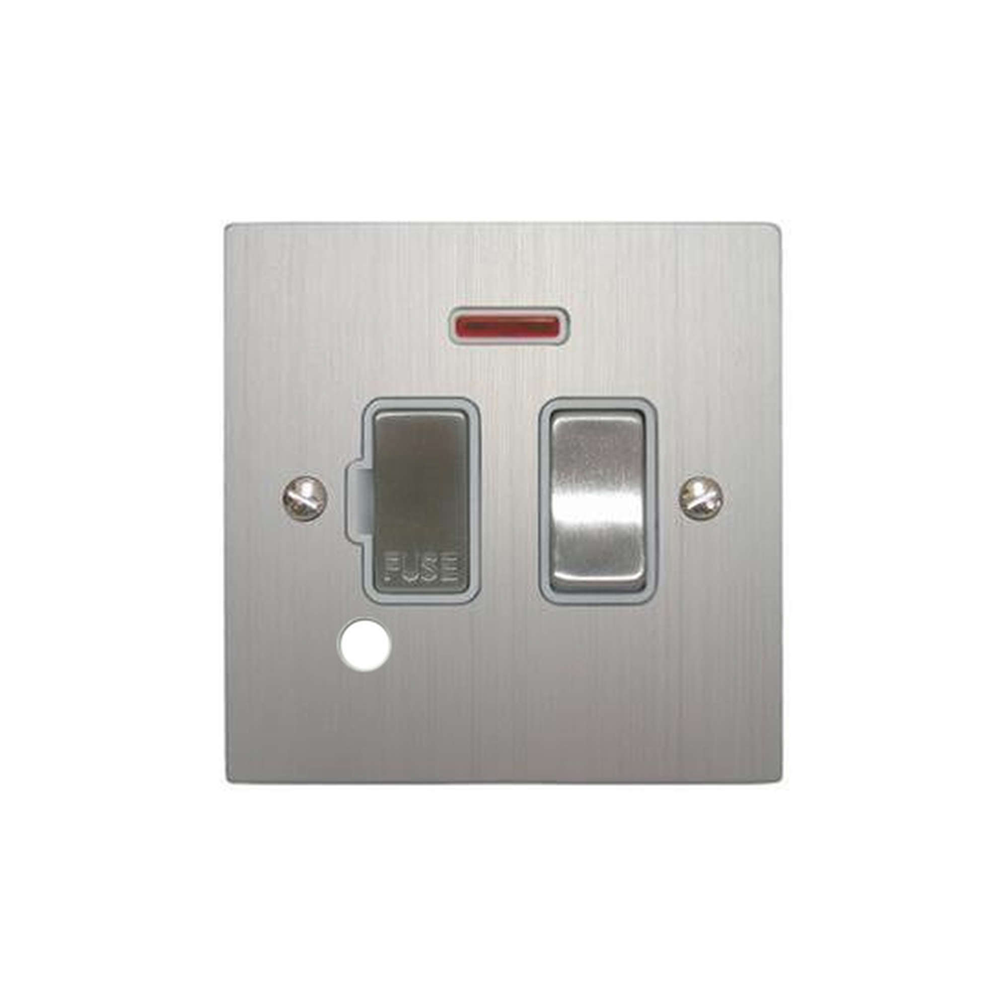 Fuse Spur 1 gang 13 amp switch fuse neon cord spur Aluminium | Mr ...