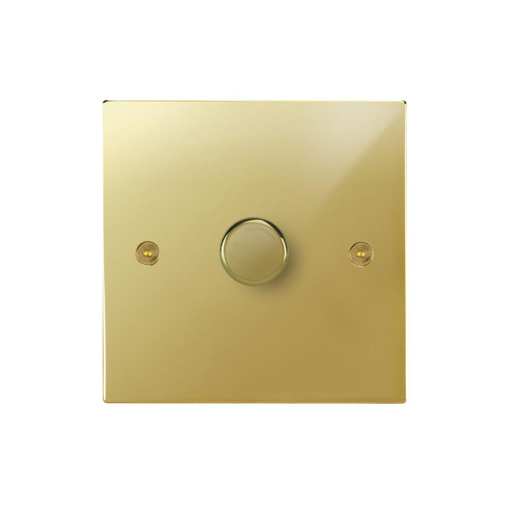 Horizon Square Dimmer Switch 1 gang 1000 watt 2 way Polished Brass | Mr ...