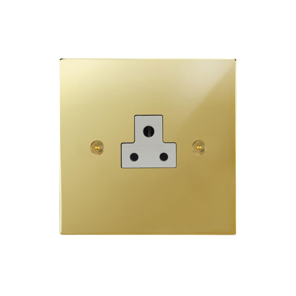 Horizon Square Socket 1 gang 2 amp unswitched socket Polished Brass ...