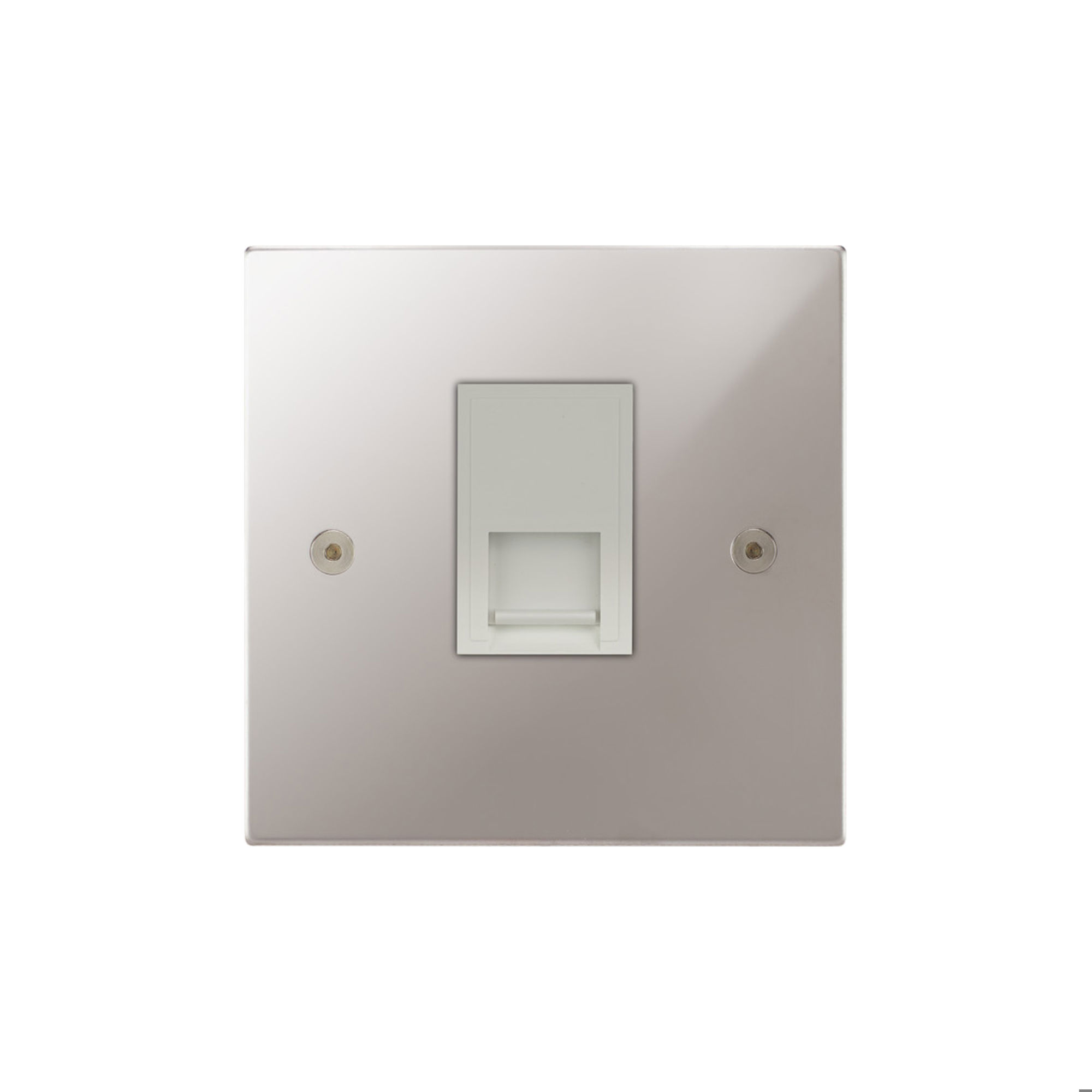 Horizon Square Communications Socket 1 gang RJ45 cat 6 Polished Stainless Steel / White Trim ...