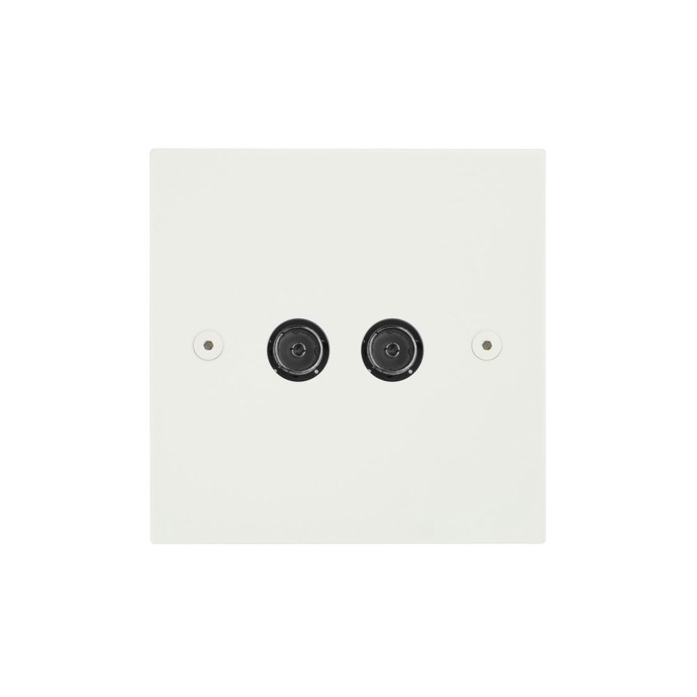 Horizon Square TV Socket 2 gang television co-axial and fm non-isolated ...