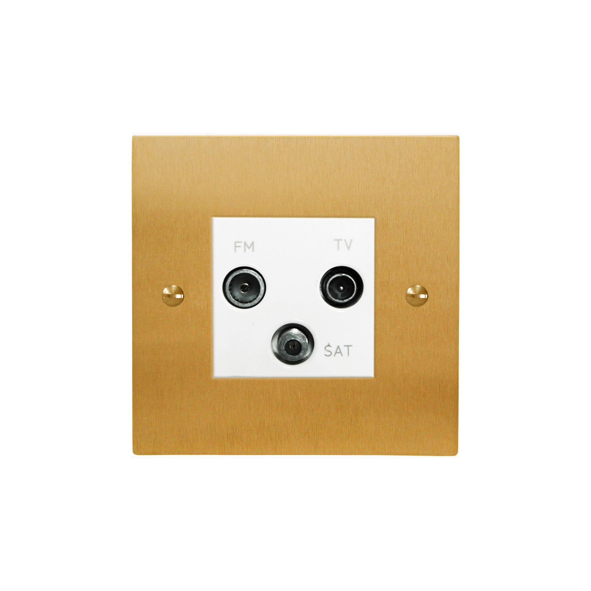 Horizon Square TV Socket 2 gang television and satellite socket Satin ...