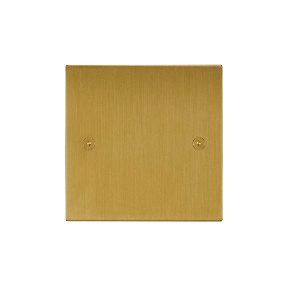 Horizon Square Blank Plate 1 gang single Satin Brass | Mr Resistor Lighting