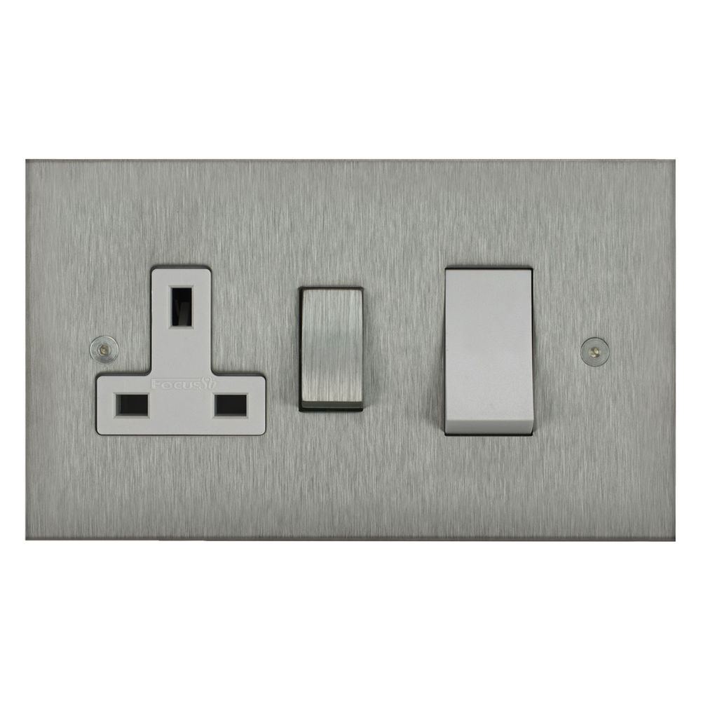 Horizon Square Cooker Switch 1 gang 45 amp socket outlet Satin ...