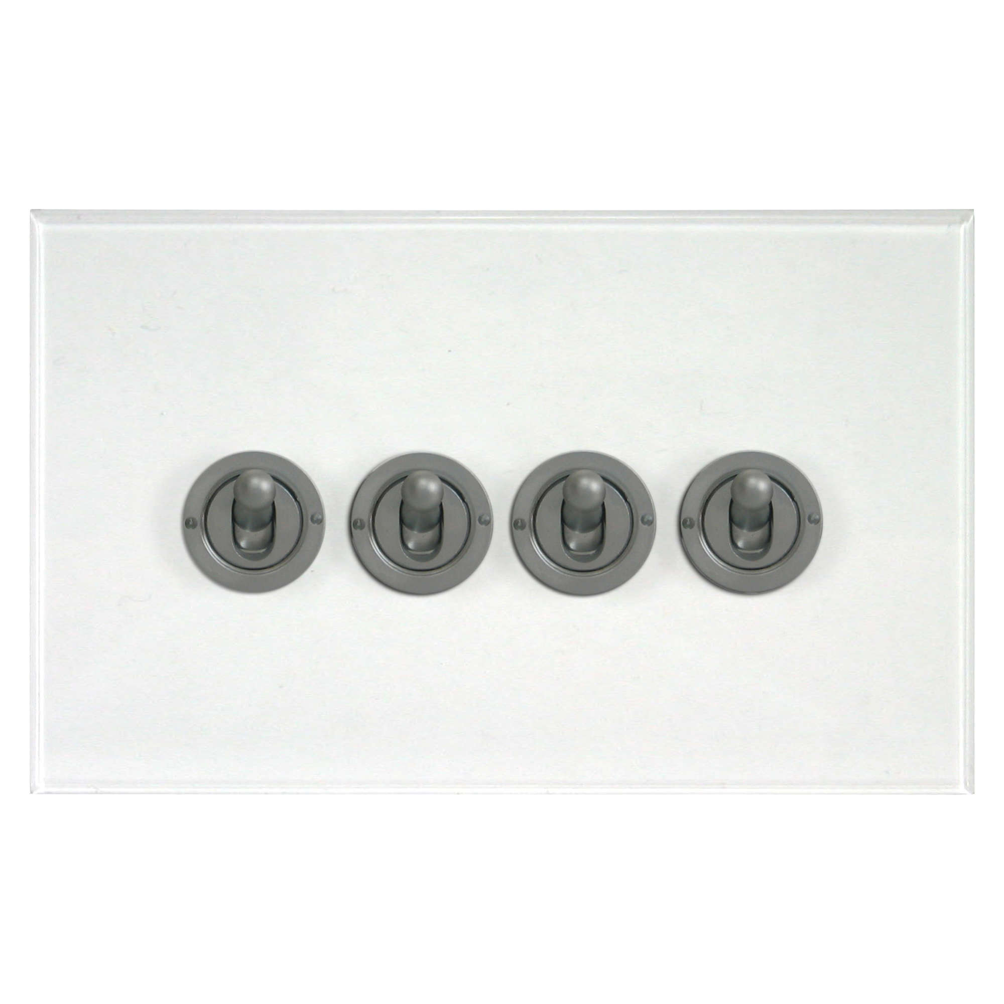 Prism Dolly Switch 4 gang 20 amp 2 way Satin Stainless Steel / Clear ...