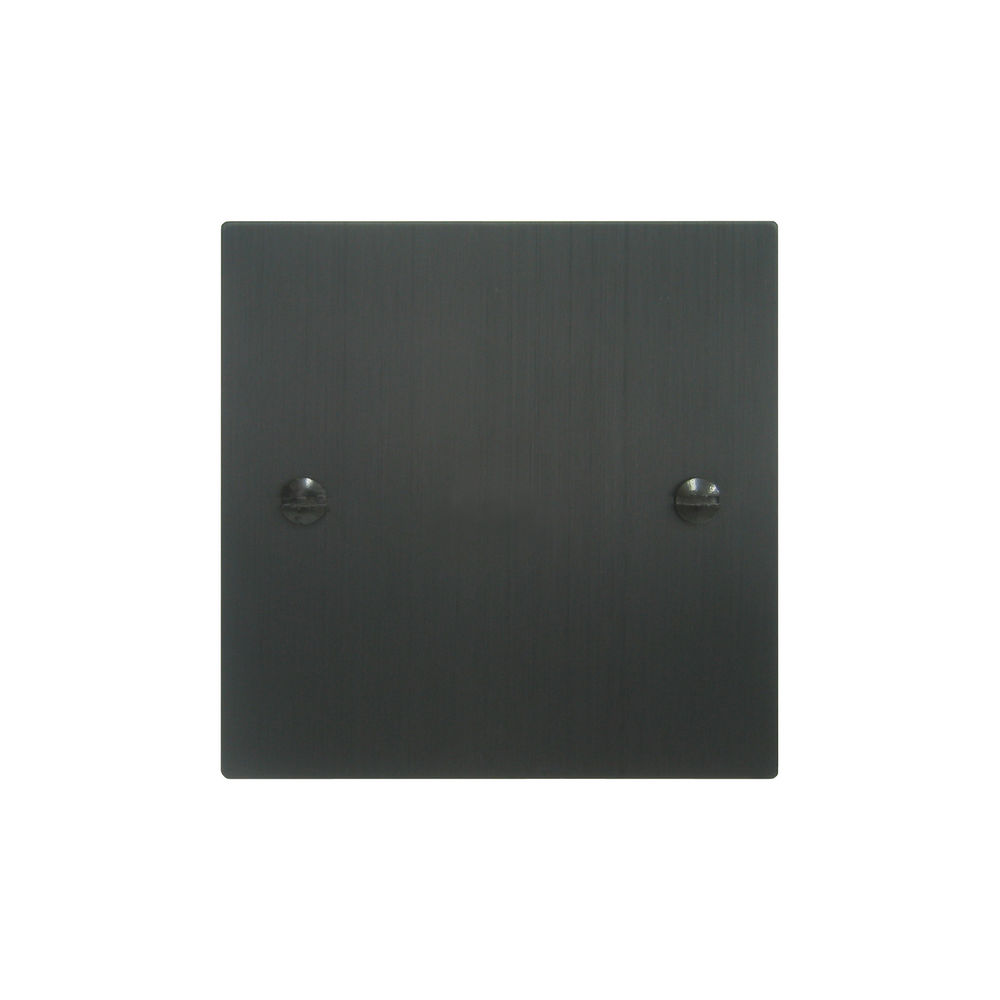 Blank Plate 1 gang single Black Aluminium | Mr Resistor Lighting
