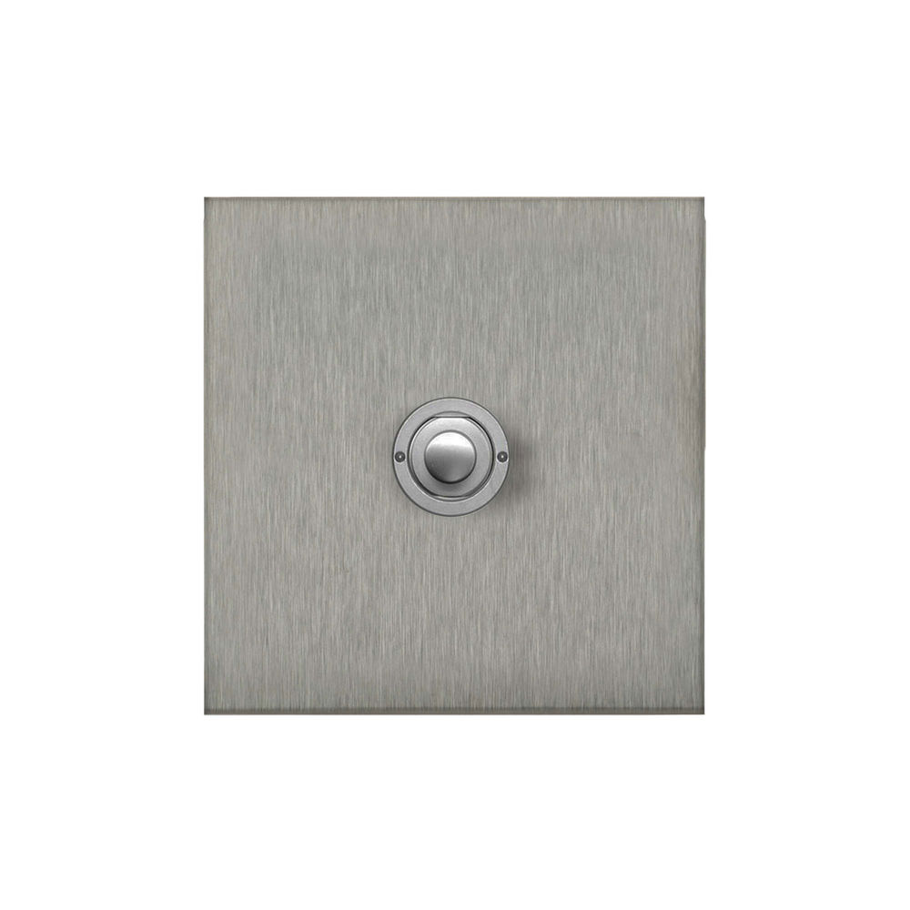 Horizon Square Push Button Switch 1 gang Satin Stainless Steel | Mr ...