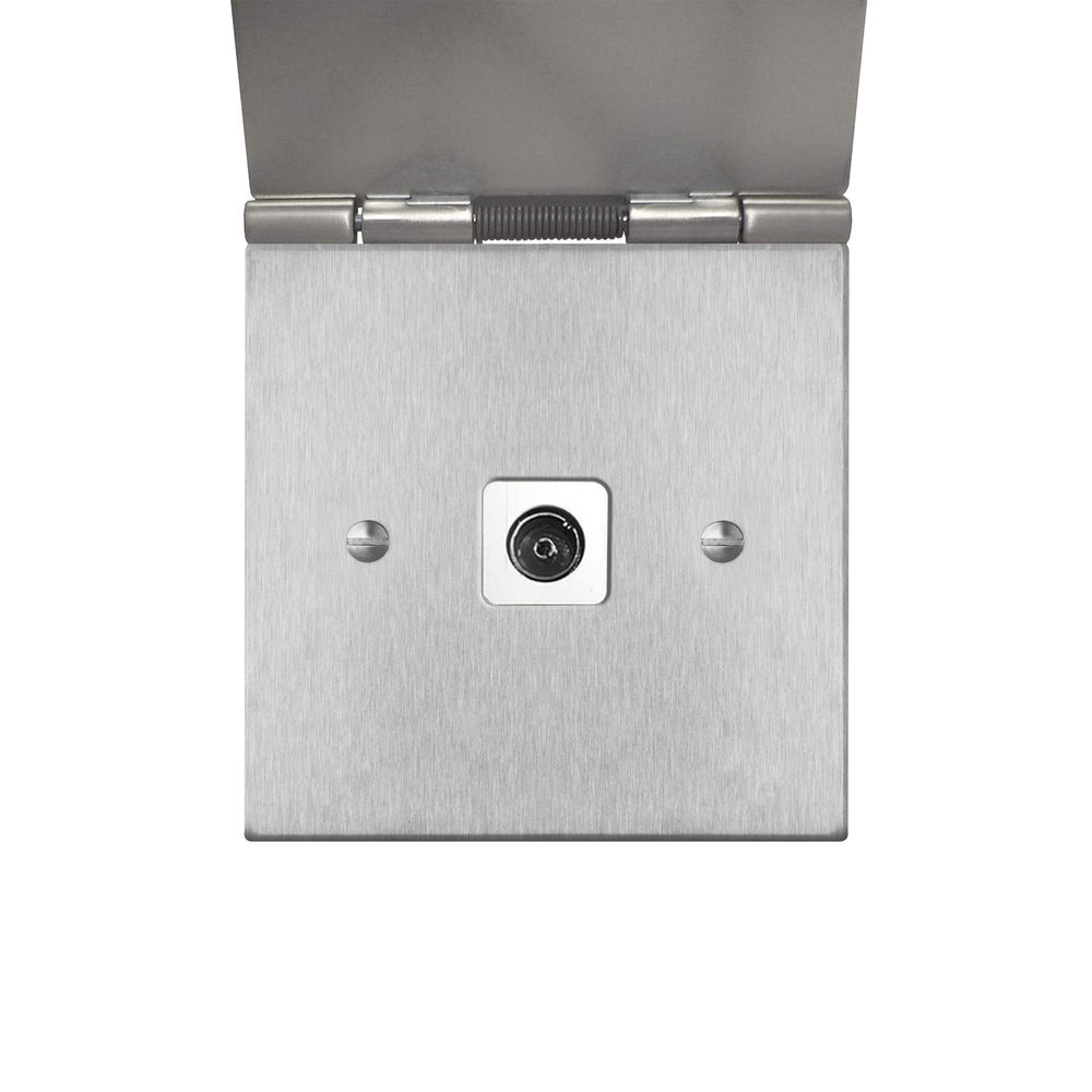Horizon Square TV Socket 1 gang television co-axial floor Satin ...