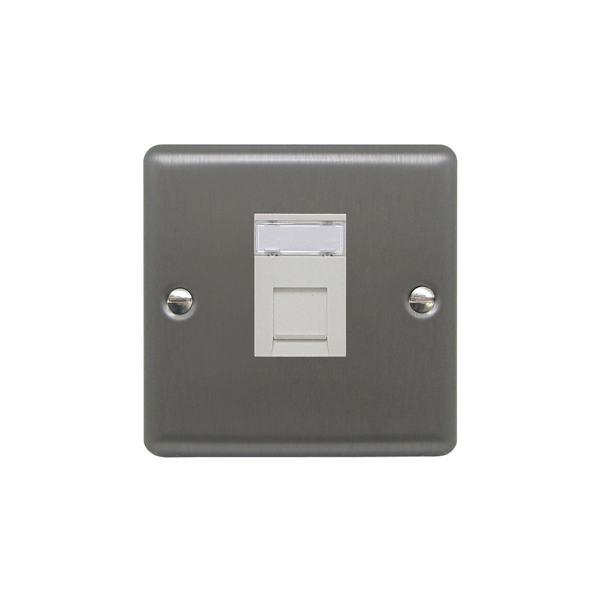 Communications Socket 1 gang RJ45 cat 6 socket Satin Stainless | Mr ...