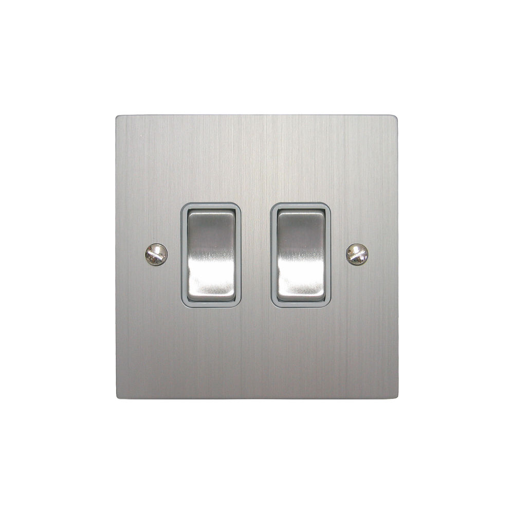Rocker Switch 2 gang 10 amp 2 way retractable Aluminium | Mr Resistor ...
