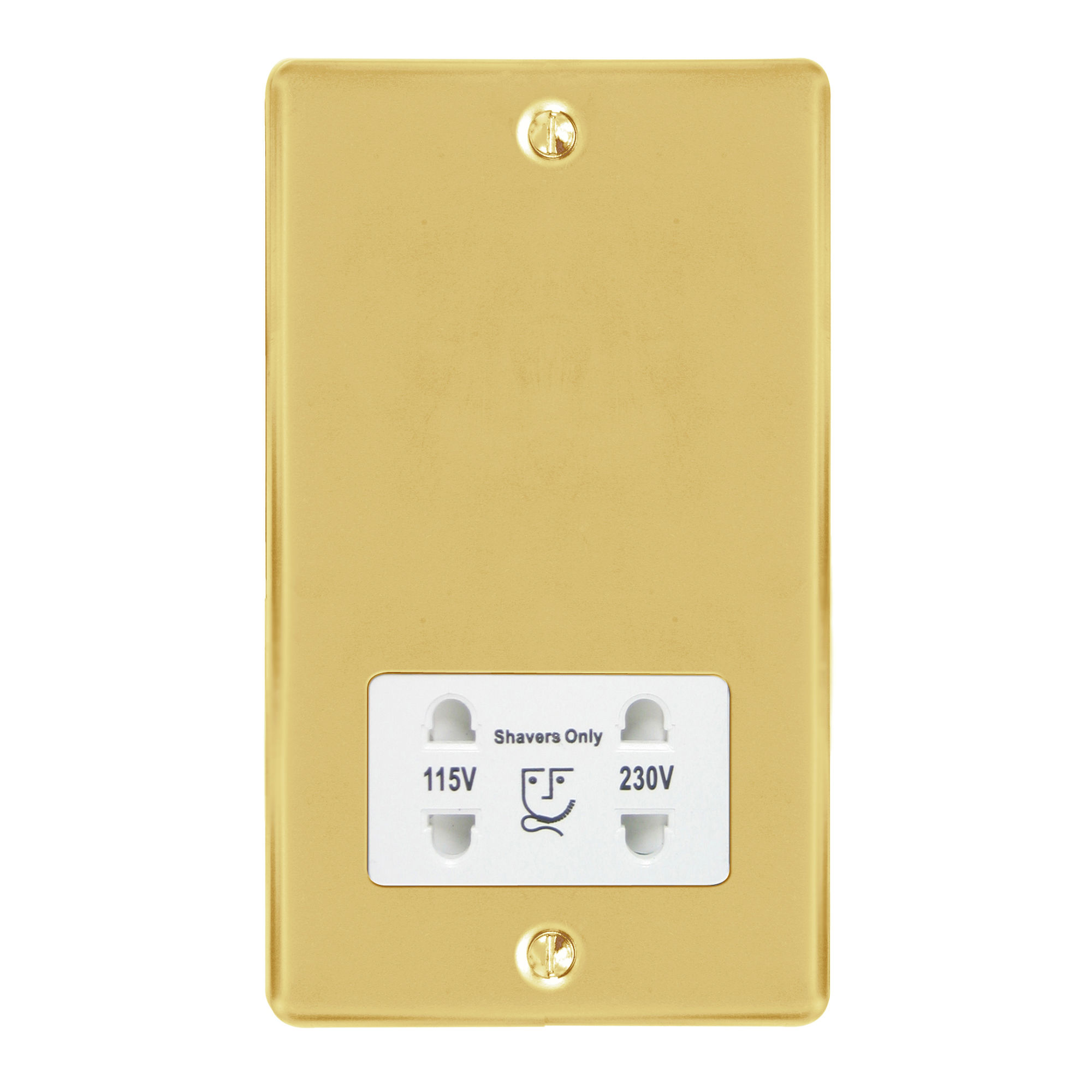 Shaver Point 1 gang shaver socket Polished Brass | Mr Resistor Lighting