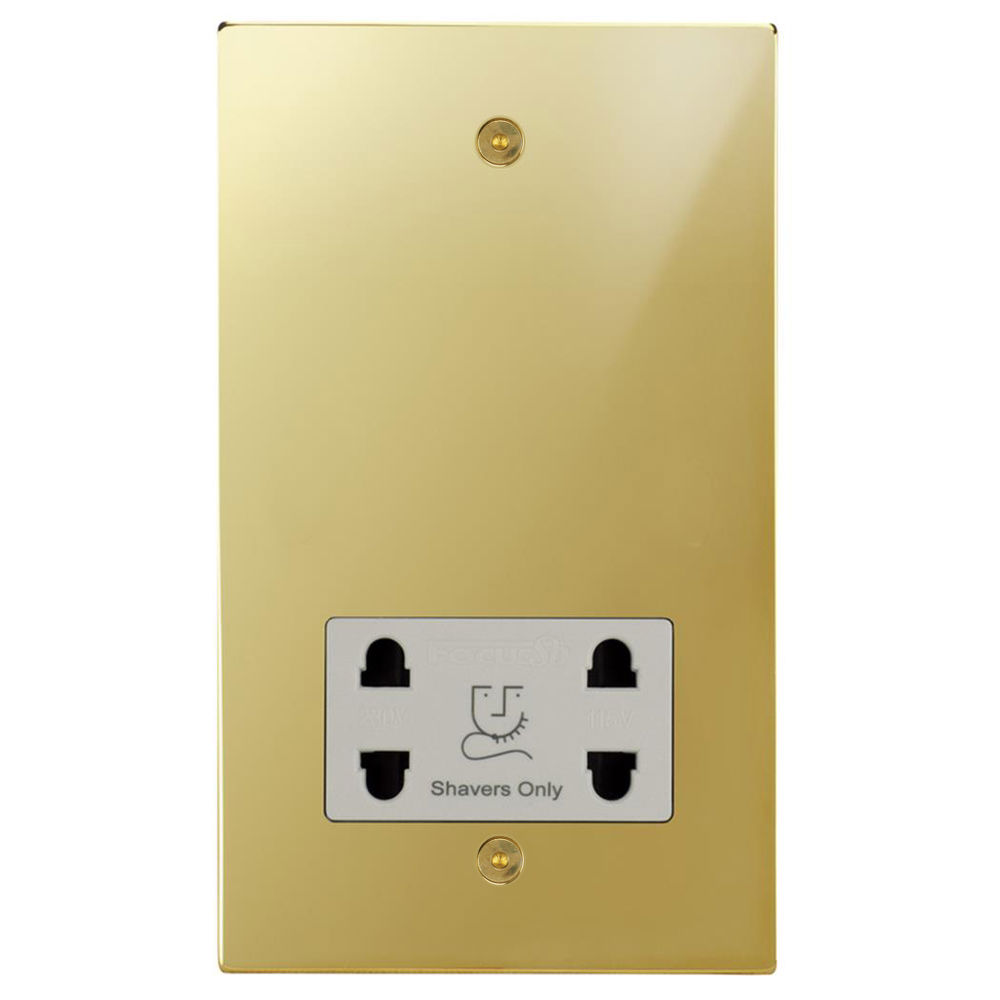 Horizon Square Shaver Point 1 gang shaver socket outlet Polished Brass ...