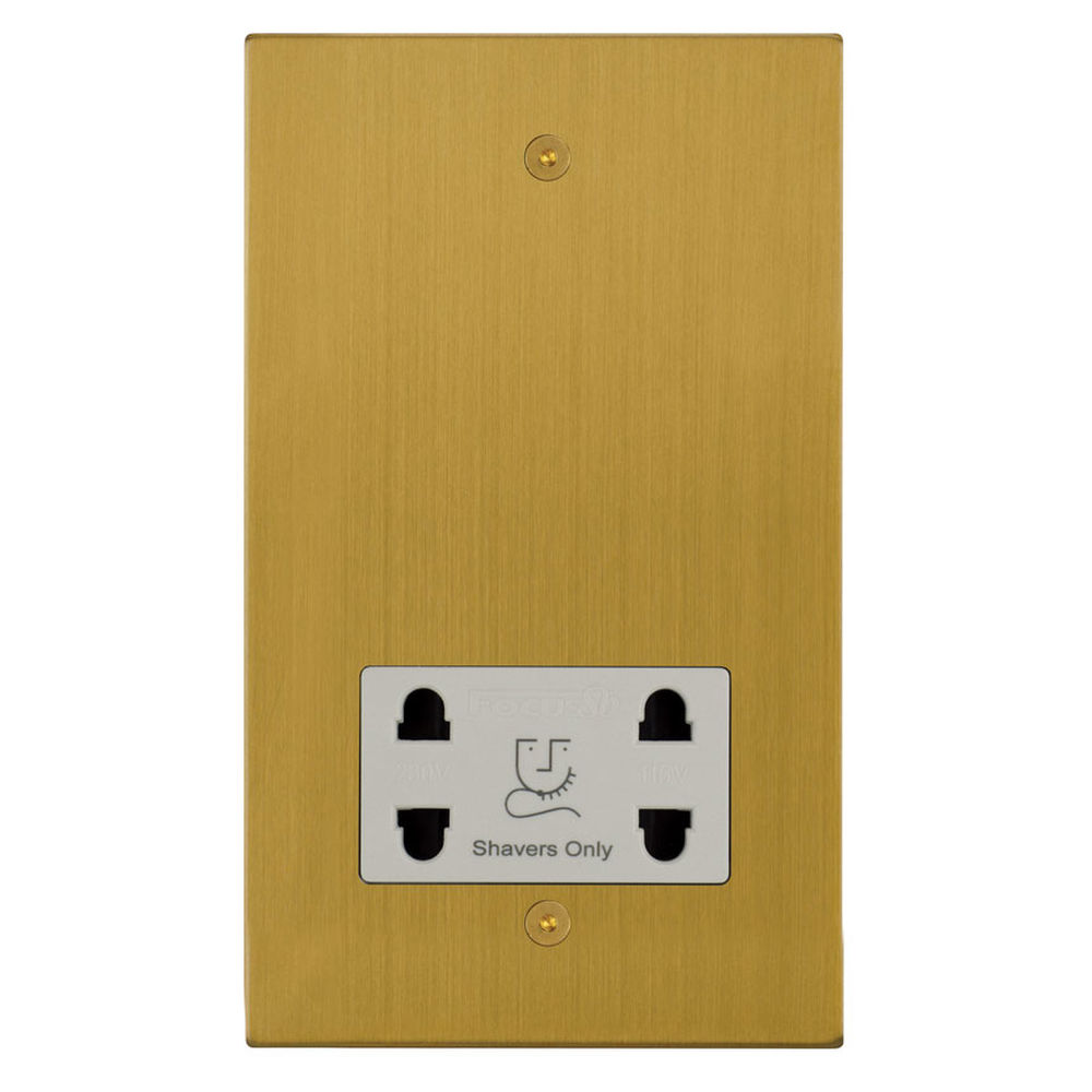Horizon Square Shaver Point 1 gang shaver socket Satin Brass | Mr ...