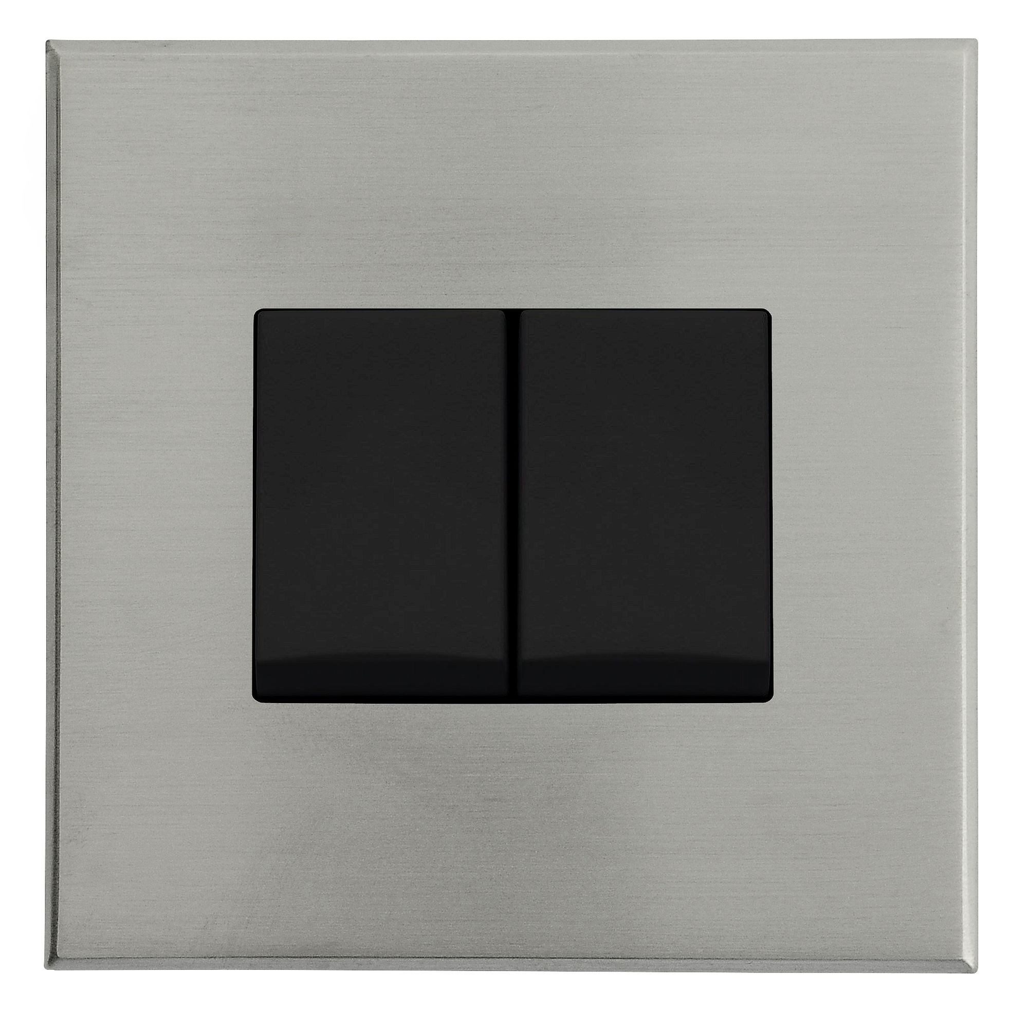 Complimentary Rocker Switch Nickel Frameless 2 Gang 2 Way | Mr Resistor ...