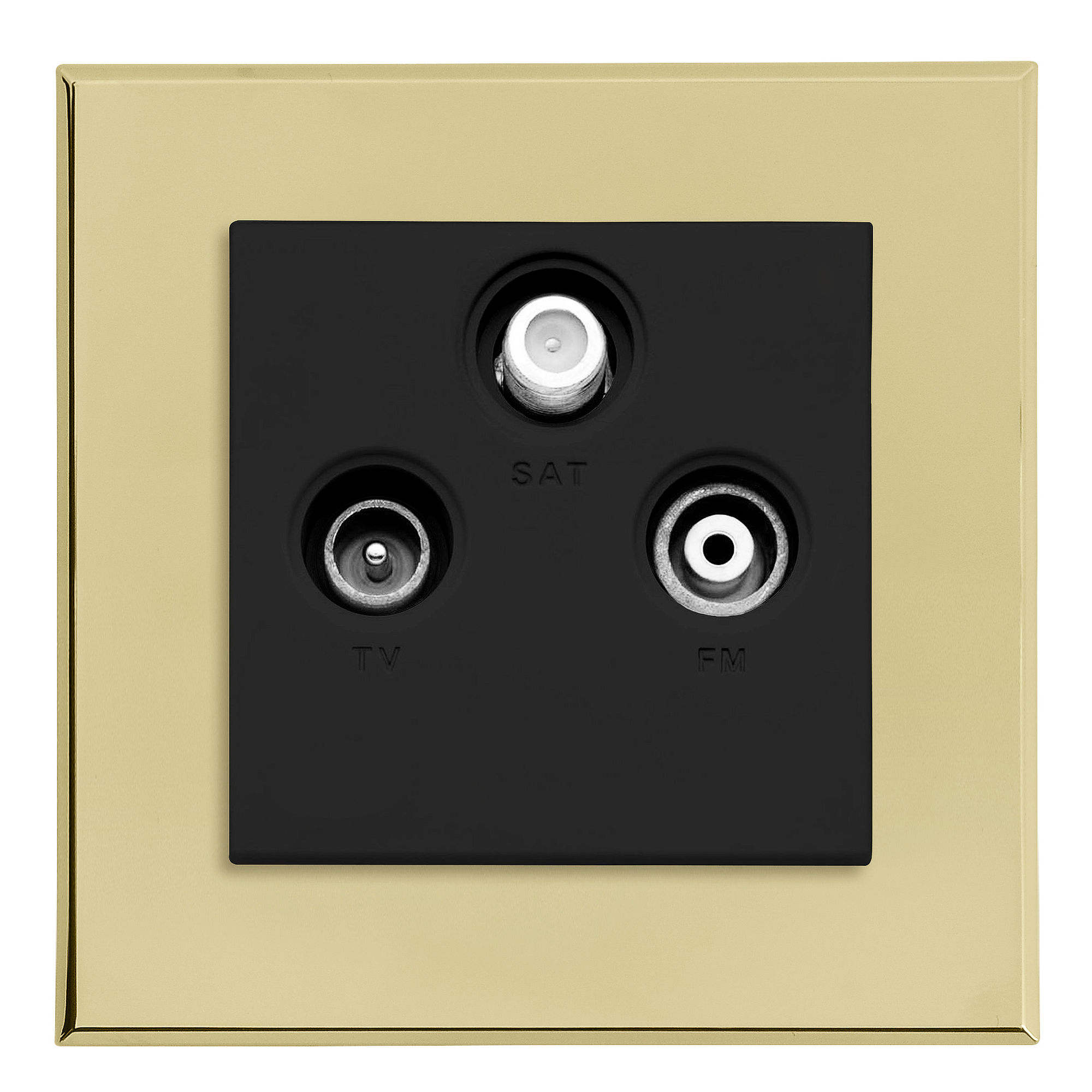 Complimentary Triplex Socket Brass Frameless 1 Gang | Mr Resistor Lighting