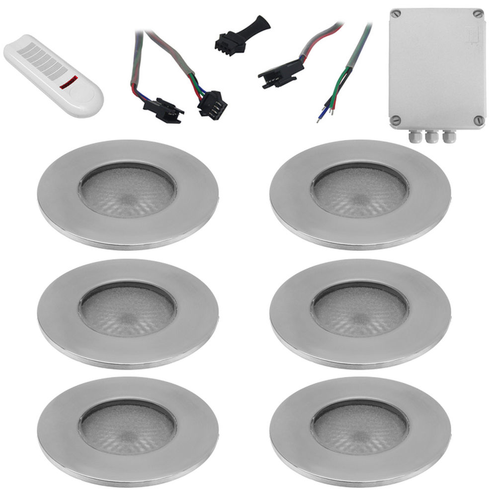 Phantom Round 40° RGB Recessed Uplight Outdoor 350mA Master 6 RGB 6 x ...