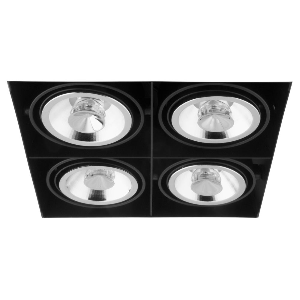 Grid Trimless Quadruple AR70 Downlight 12V 4 x 50W Black | Mr Resistor ...