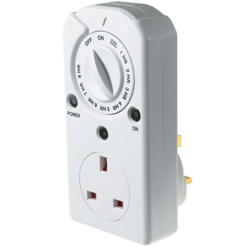 Dusk to Dawn Plug-In Time Switch White | Mr Resistor Lighting