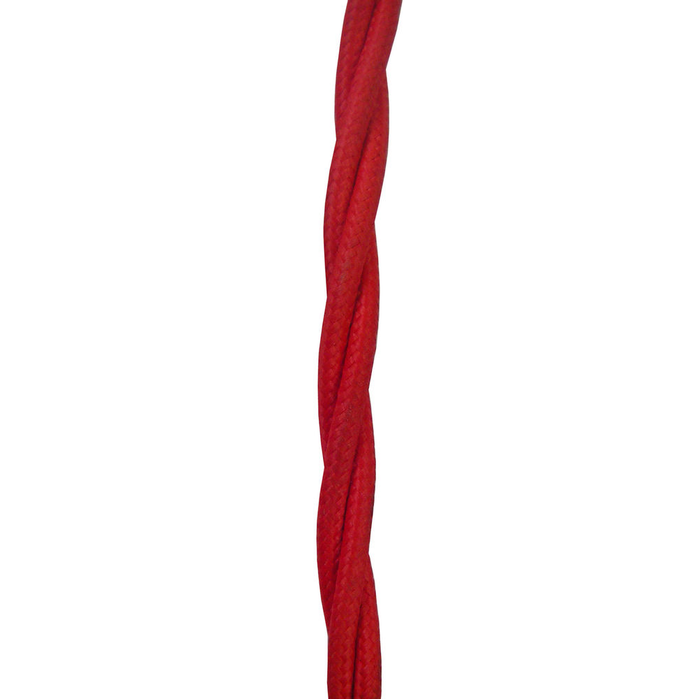 Braided Cloth Triple Twisted 3 Core Round Flex Cable 0.75mm² Red | Mr ...