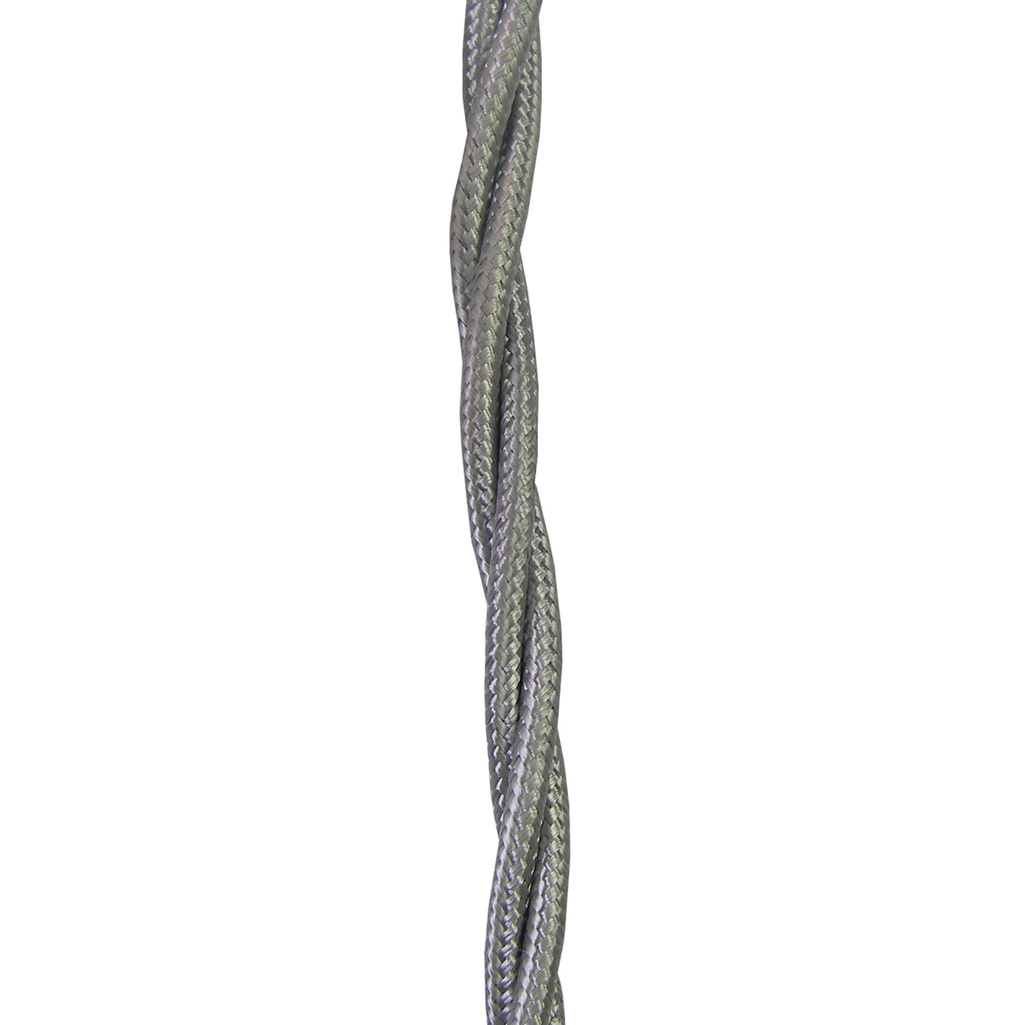 Braided Cloth Triple Twisted 3 Core Round Flex Cable 0.75mm² Silver ...