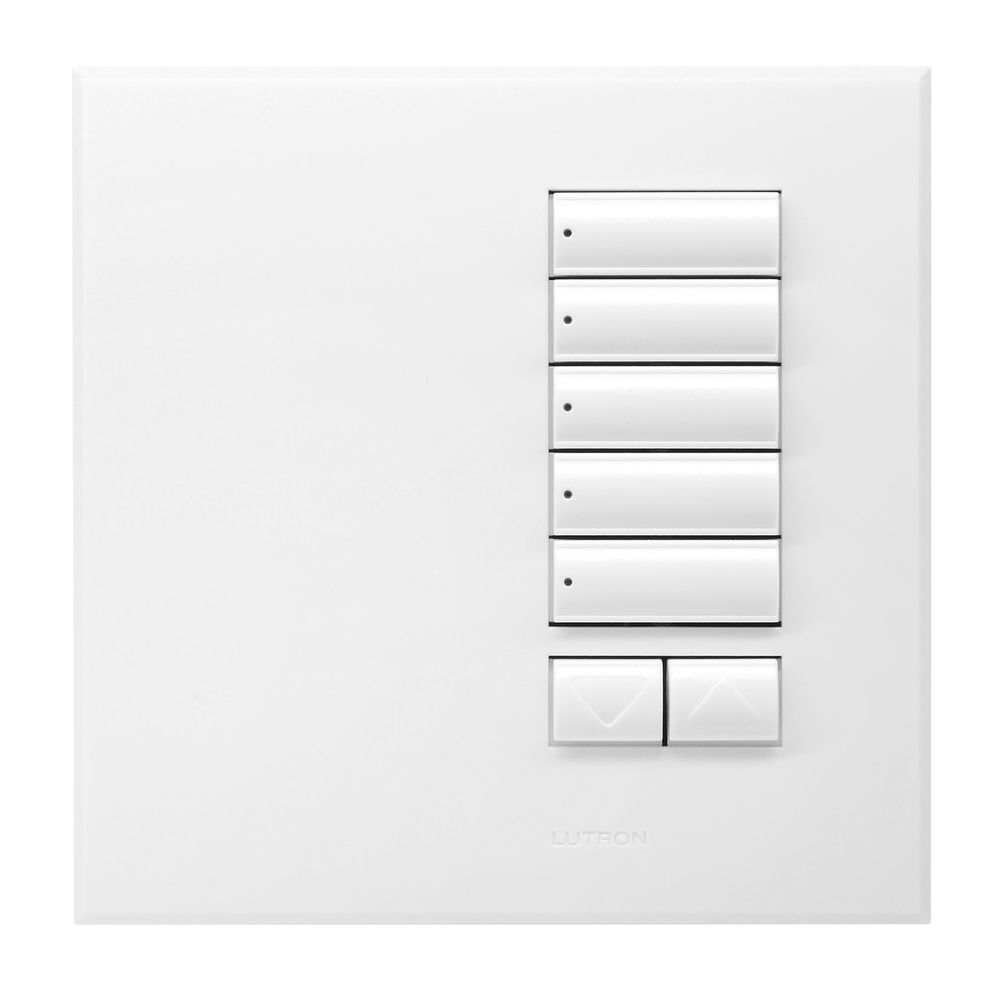 Lutron European Wall Switch White 5 Button R/L | Mr Resistor Lighting