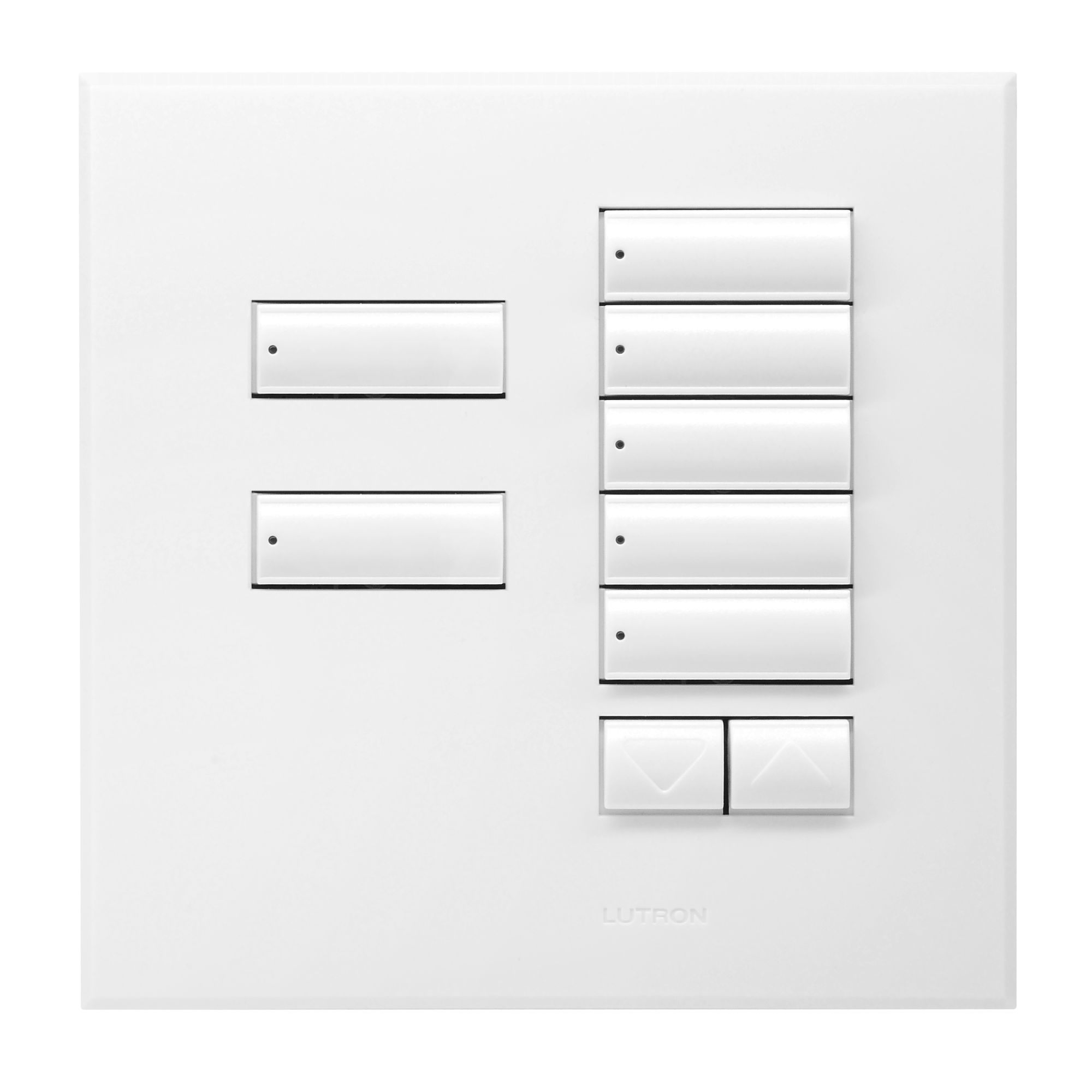 Lutron European Wall Switch White 7 Button R/L | Mr Resistor Lighting